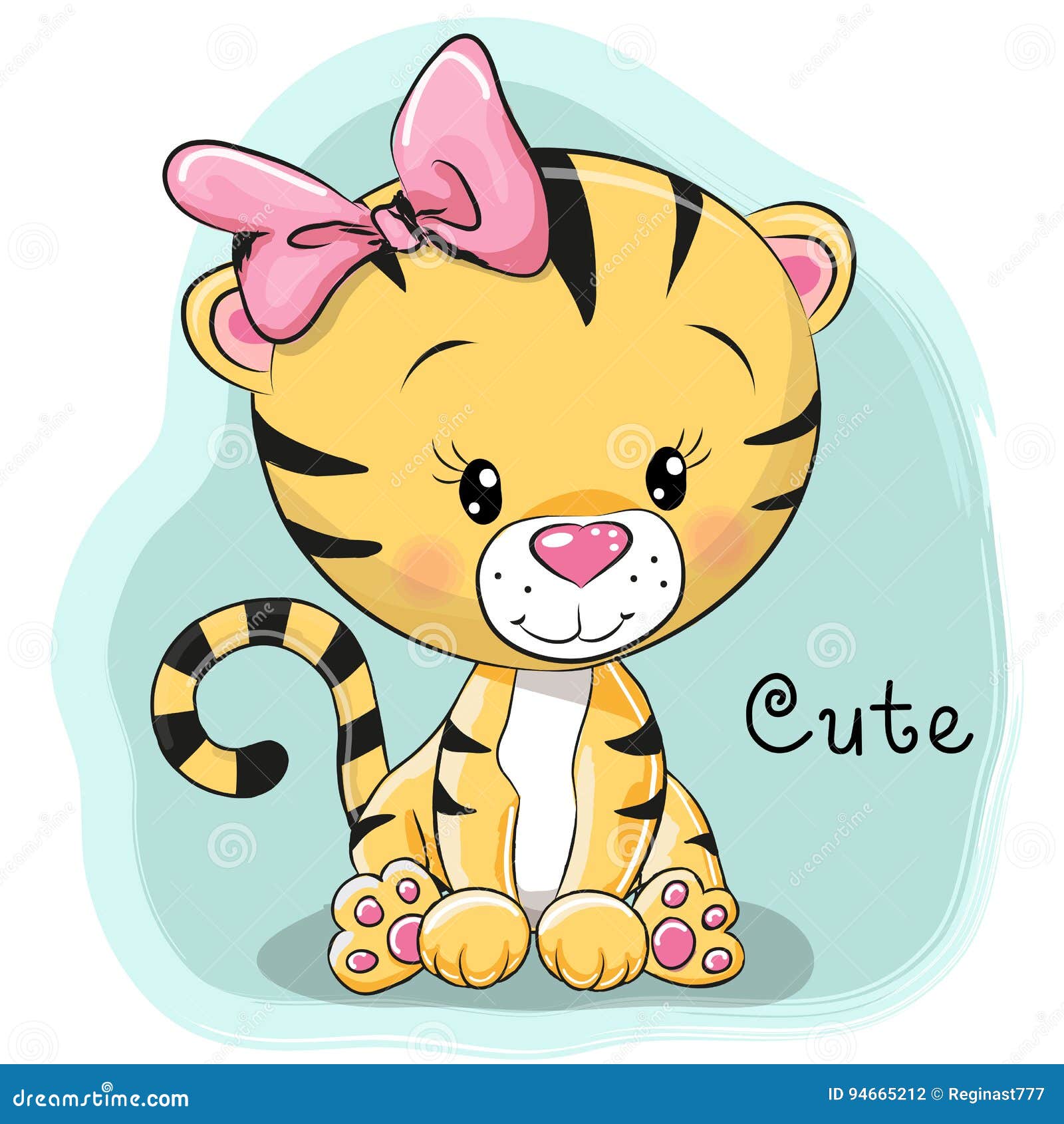 Cute Cartoon Tiger stock vector. Illustration of design - 94665212