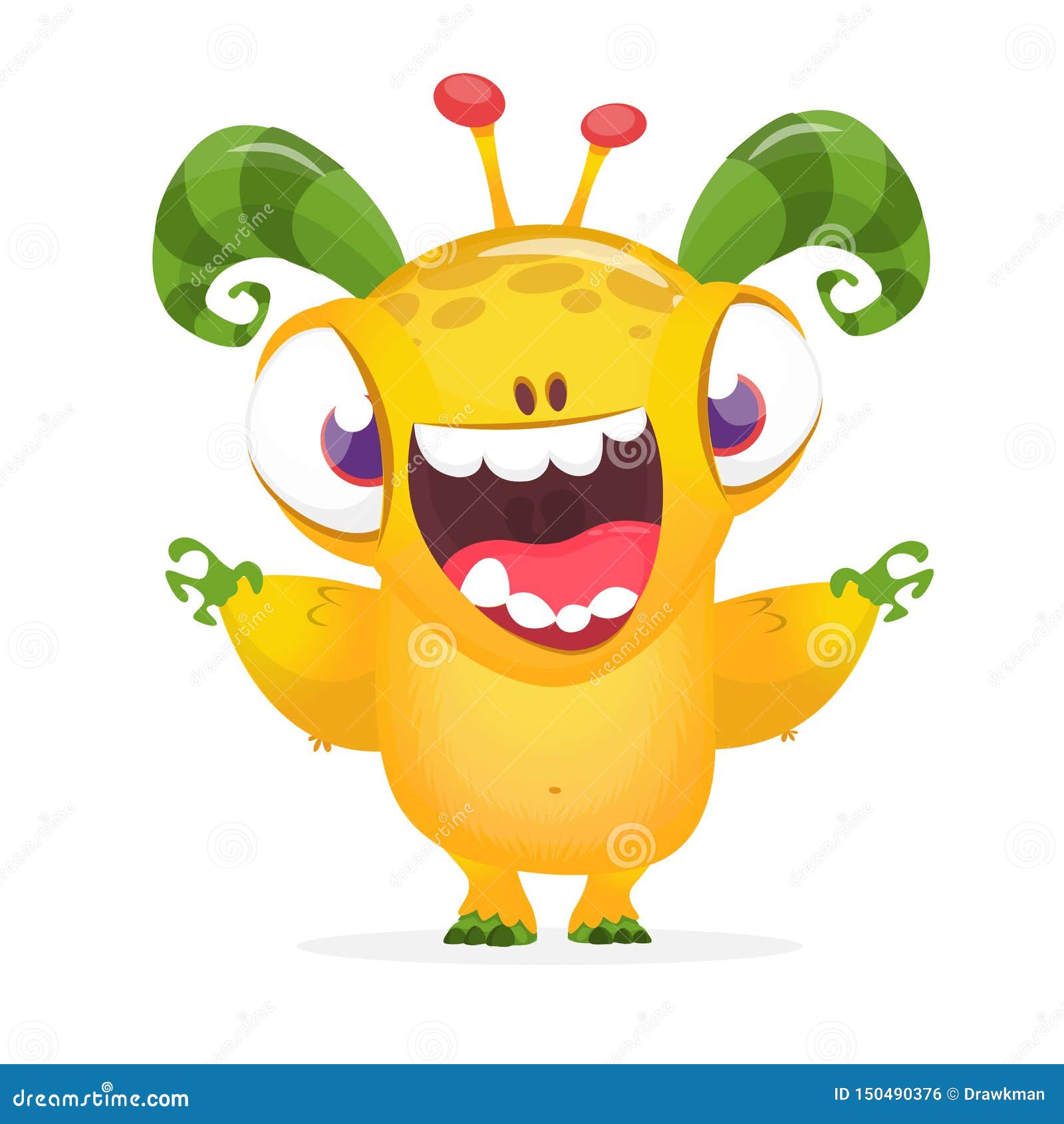 Cute Cartoon Tiny Monster. Vector Alien Character Stock Vector ...