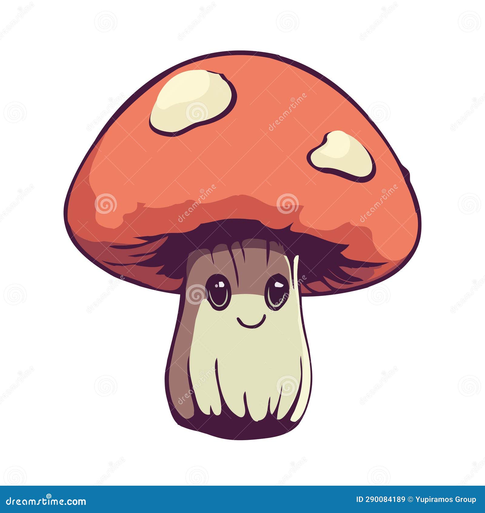 Cute Cartoon Toadstool, a Cheerful of Nature Edible Growth Stock ...