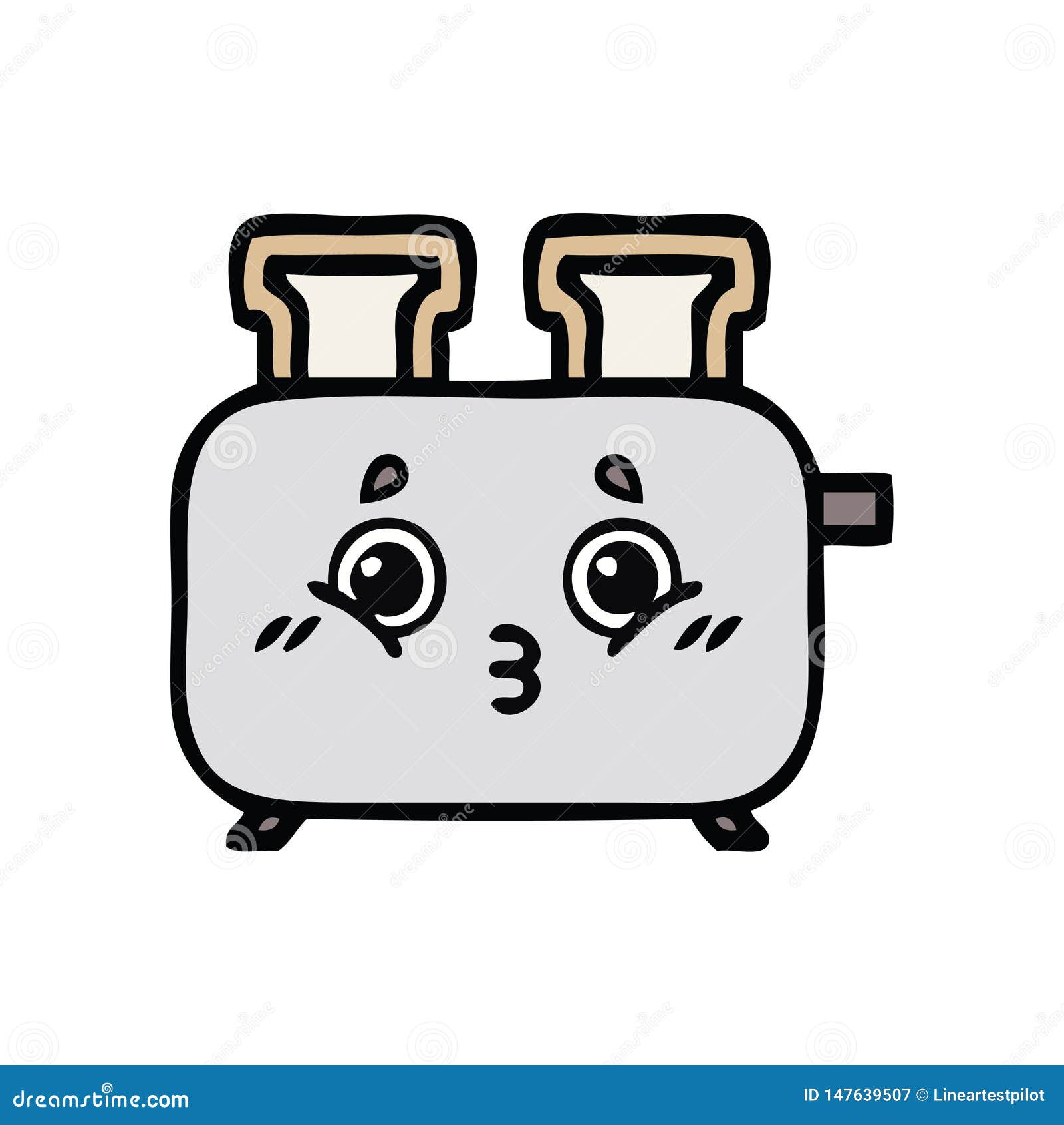Cute cartoon of a toaster stock vector. Illustration of breakfast ...
