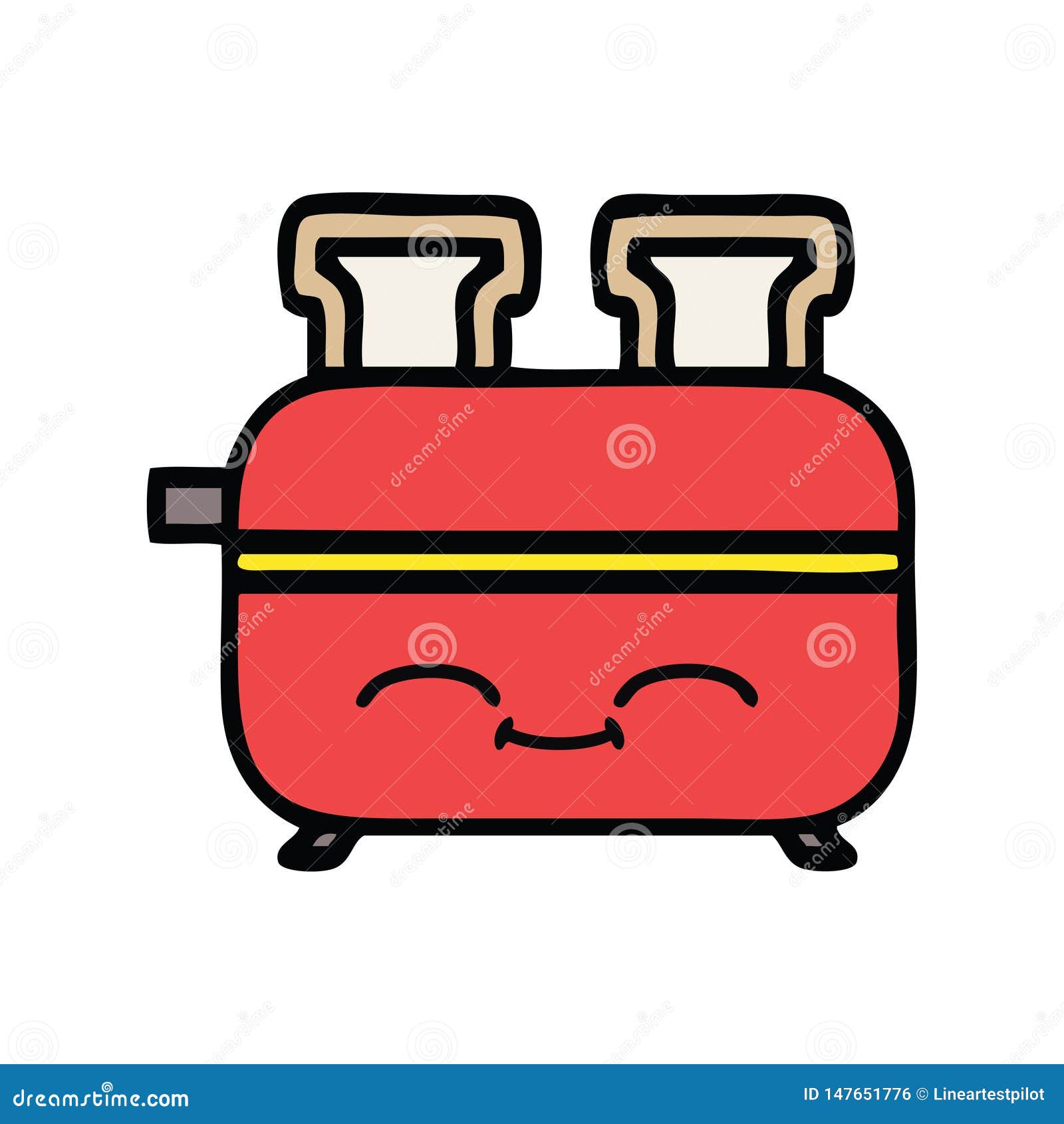 Cute cartoon of a toaster stock vector. Illustration of clip - 147651776