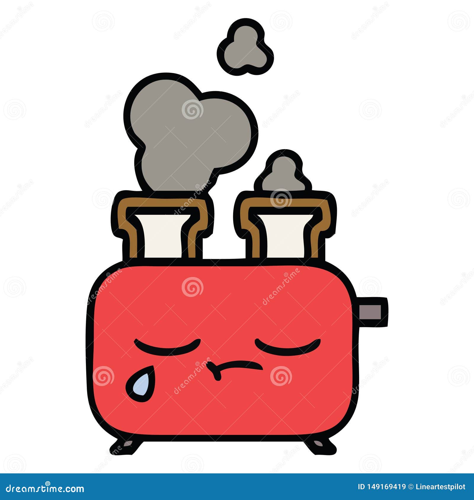 Cute cartoon of a toaster stock vector. Illustration of cartoon - 149169419