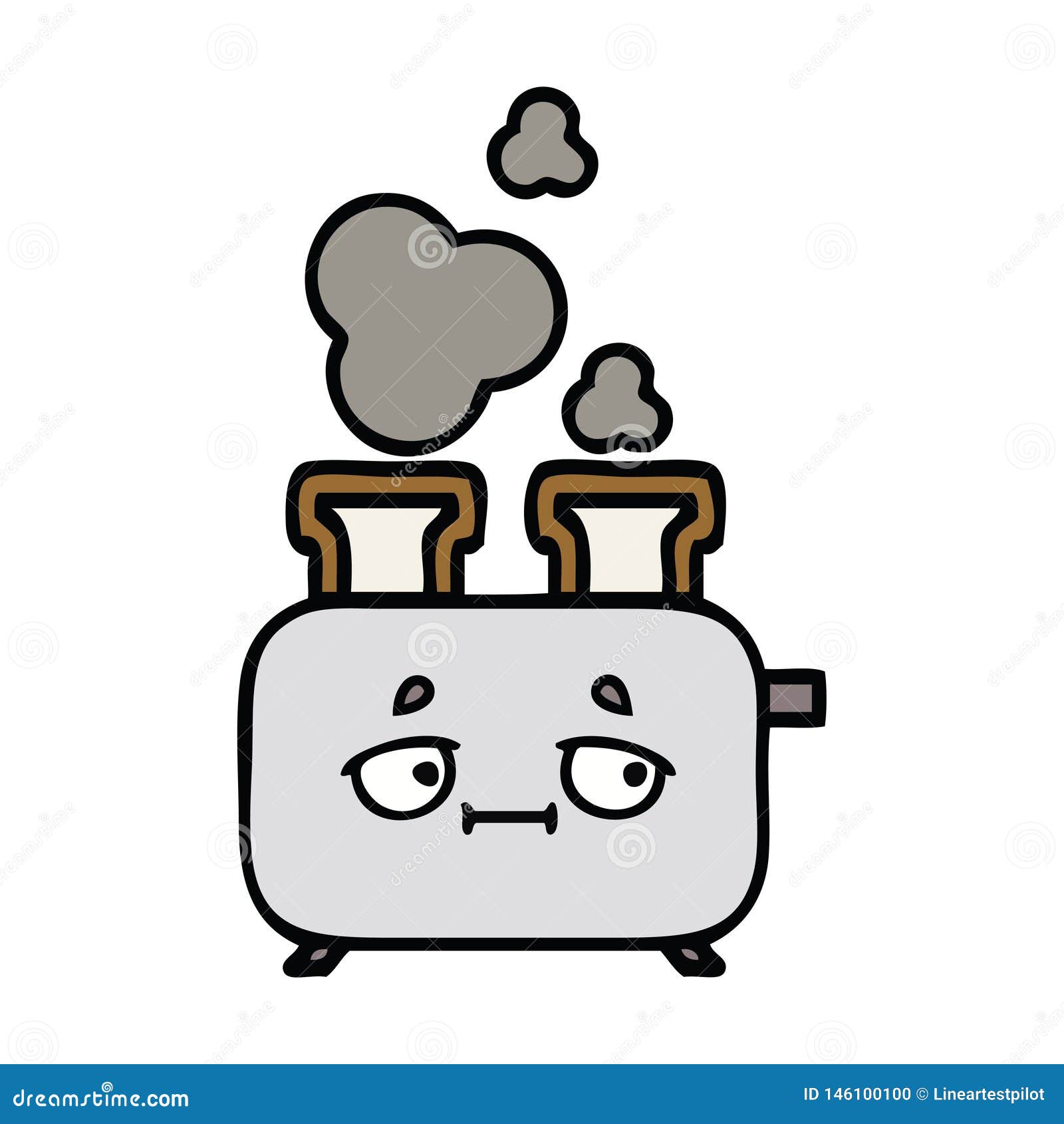 Cute Cartoon of a of a Toaster Stock Vector - Illustration of cute ...