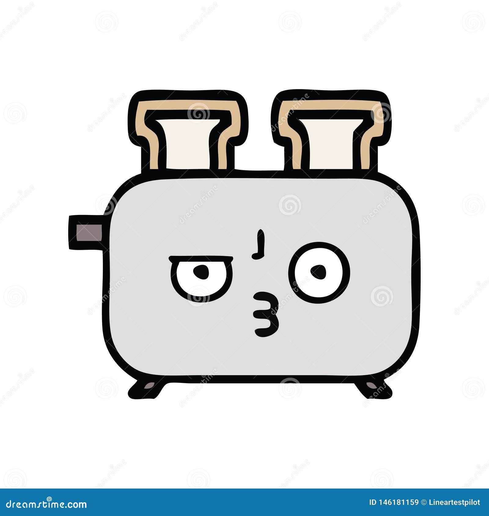 Cute Cartoon of a of a Toaster Stock Vector - Illustration of artwork ...