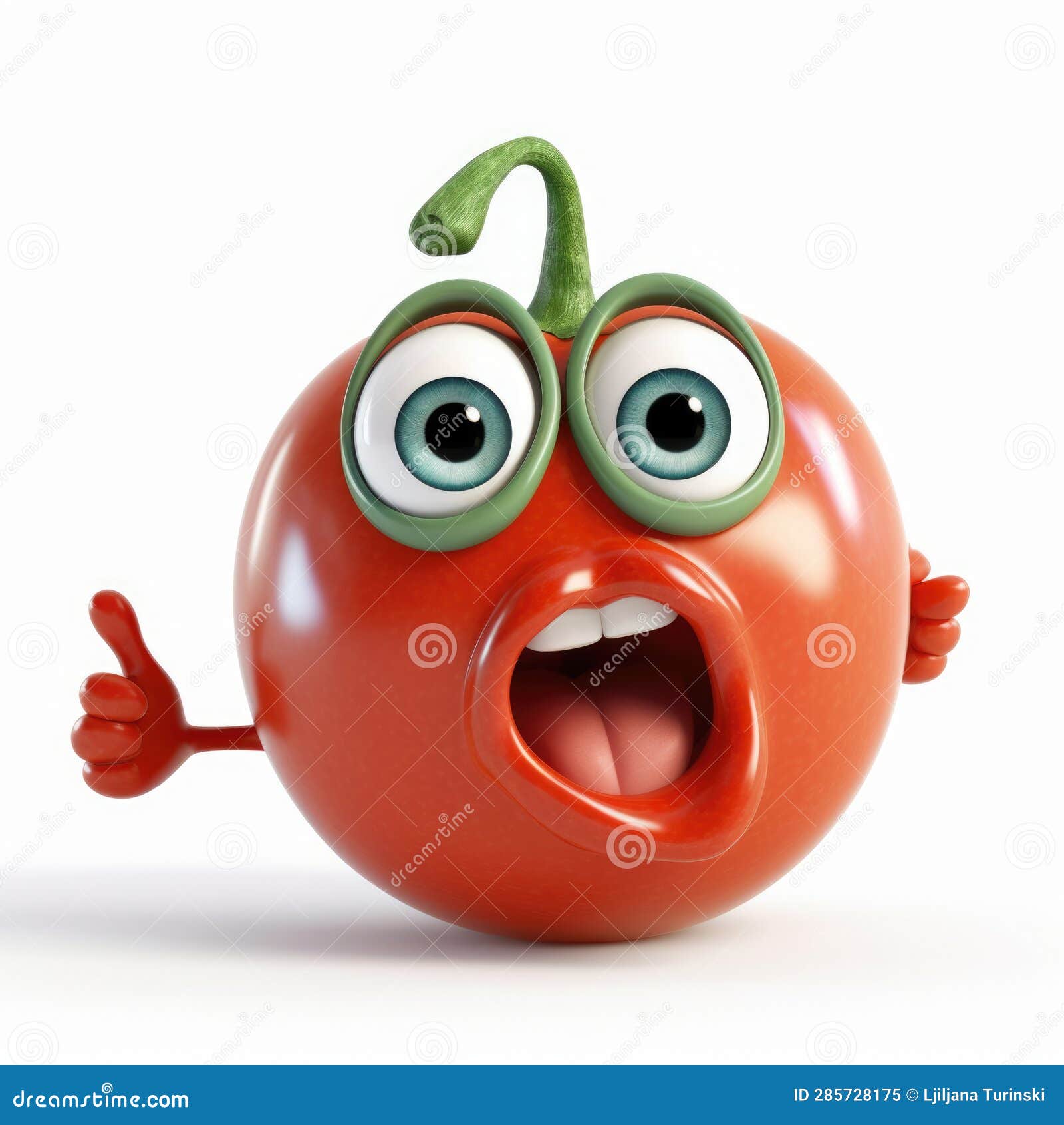 Cute Cartoon Tomato Character, Animated with a Face Stock Illustration ...