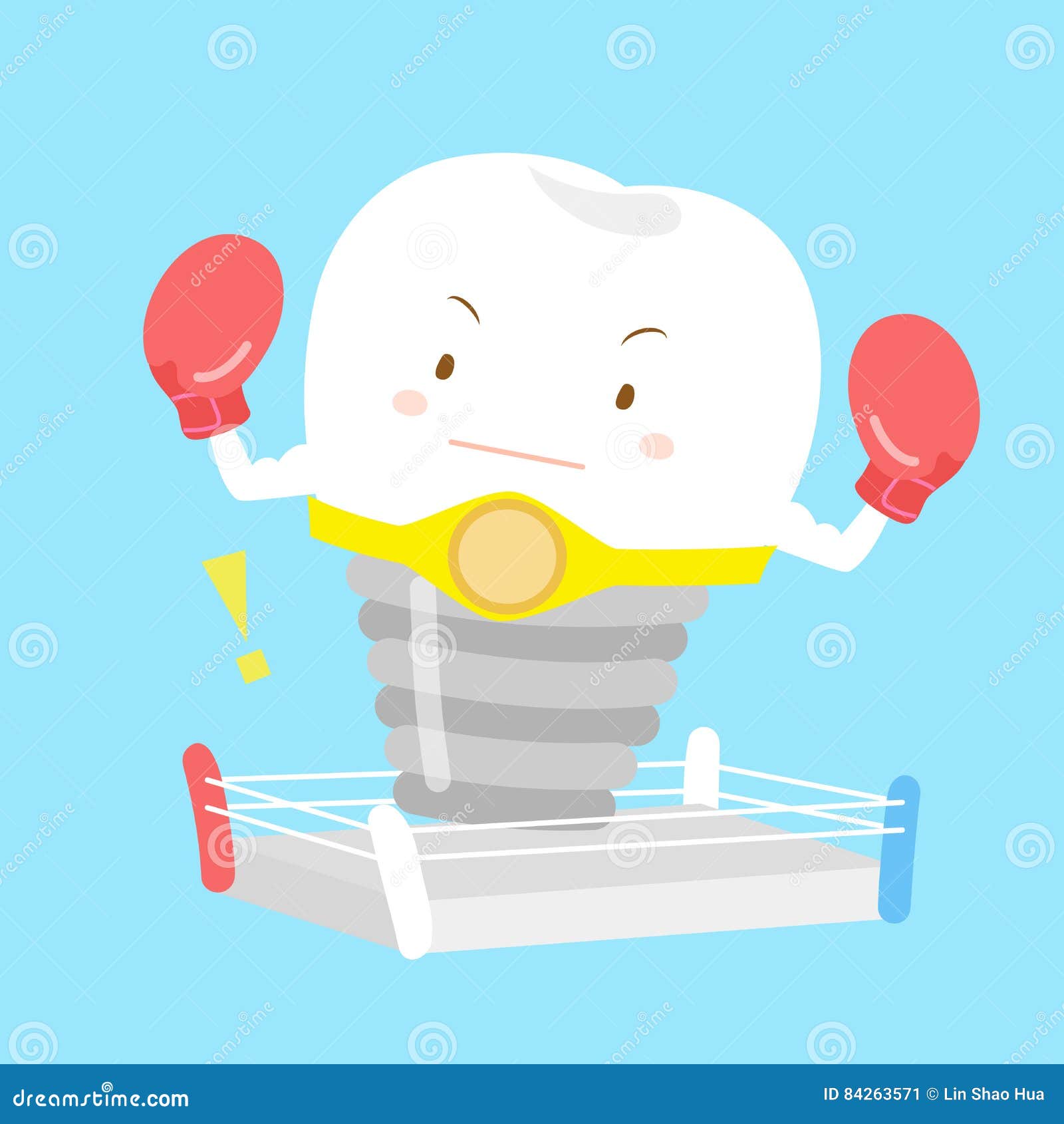 Cute Cartoon Tooth with Boxing Stock Vector - Illustration of illness ...