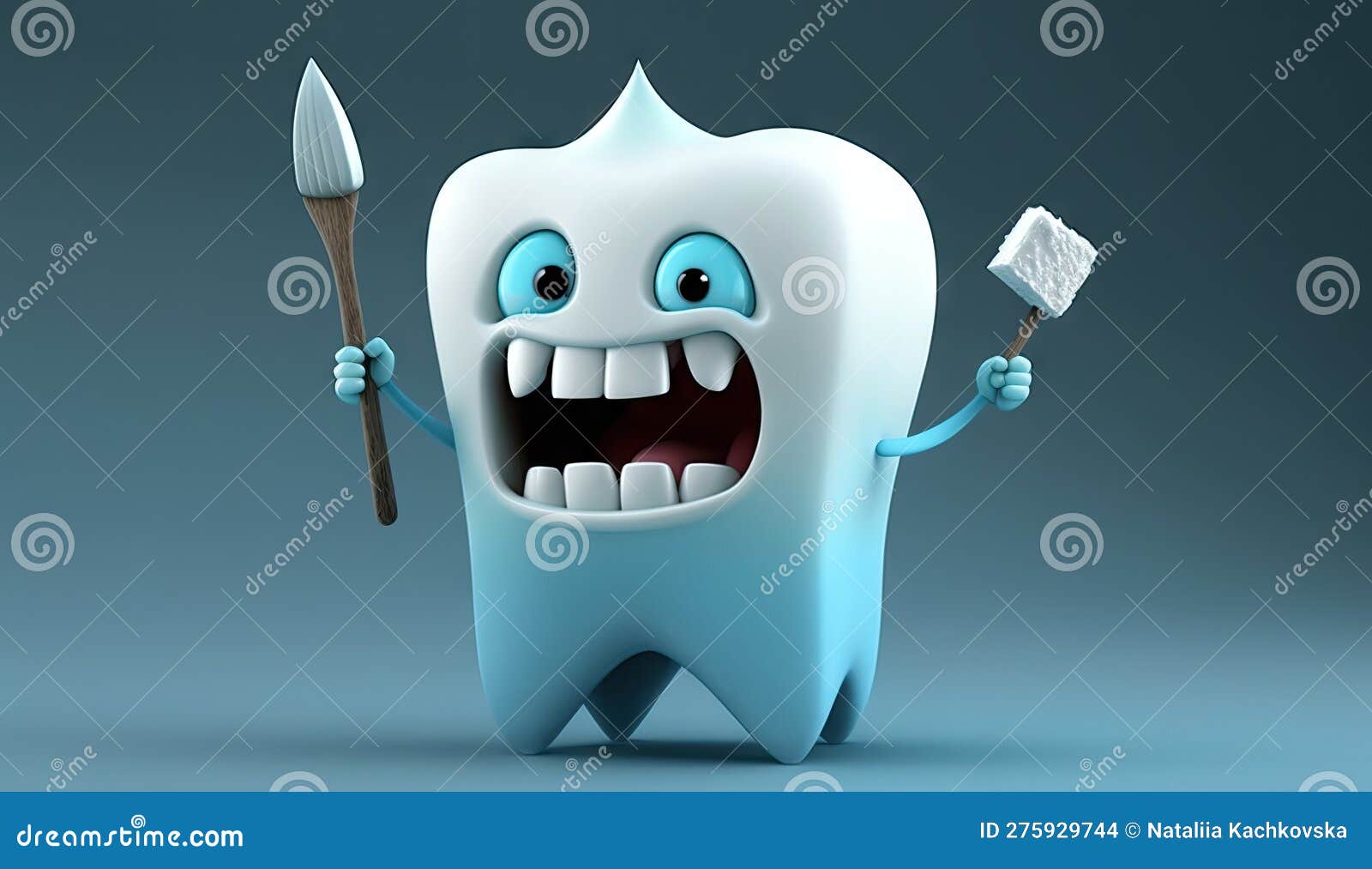 Cute Cartoon Tooth Character Stock Illustration - Illustration of mouth ...