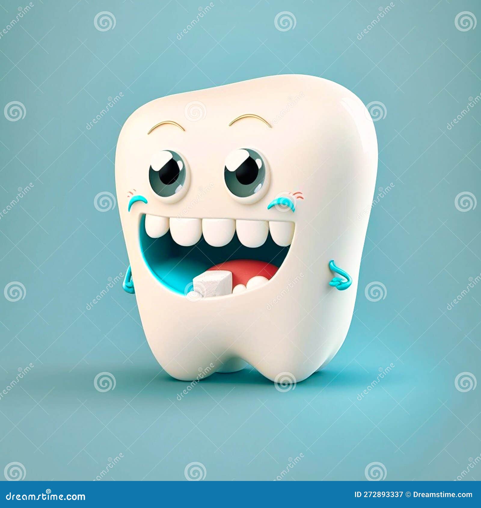 Cute Cartoon Tooth Character, Generative AI Stock Illustration ...