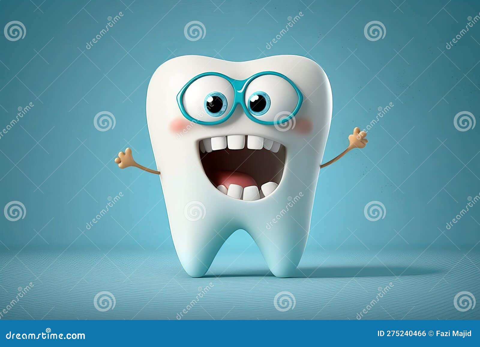 Cute Cartoon Tooth Character.Generative AI Stock Illustration ...