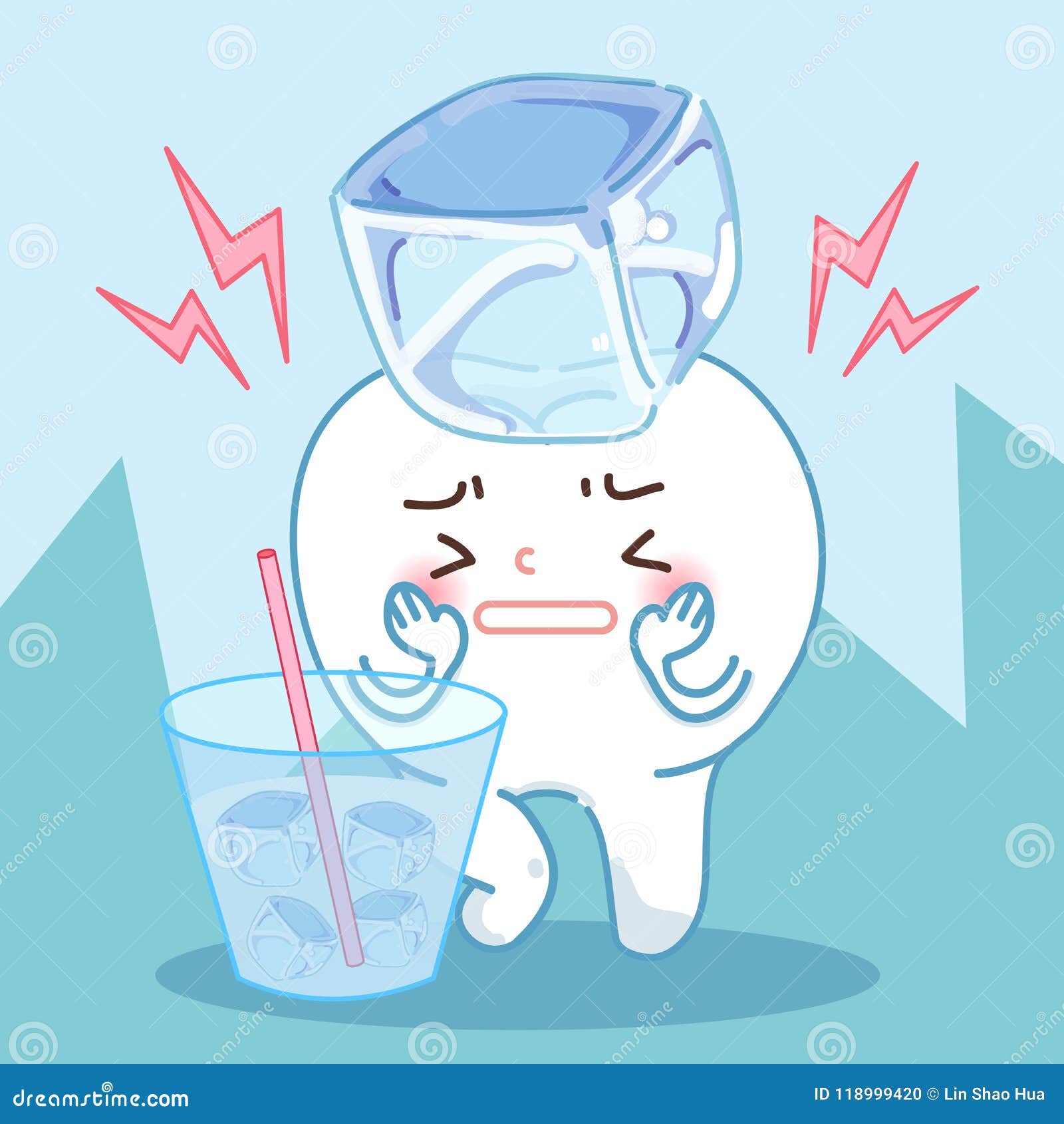Tooth With Sensitive Problem Vector Illustration | CartoonDealer.com ...