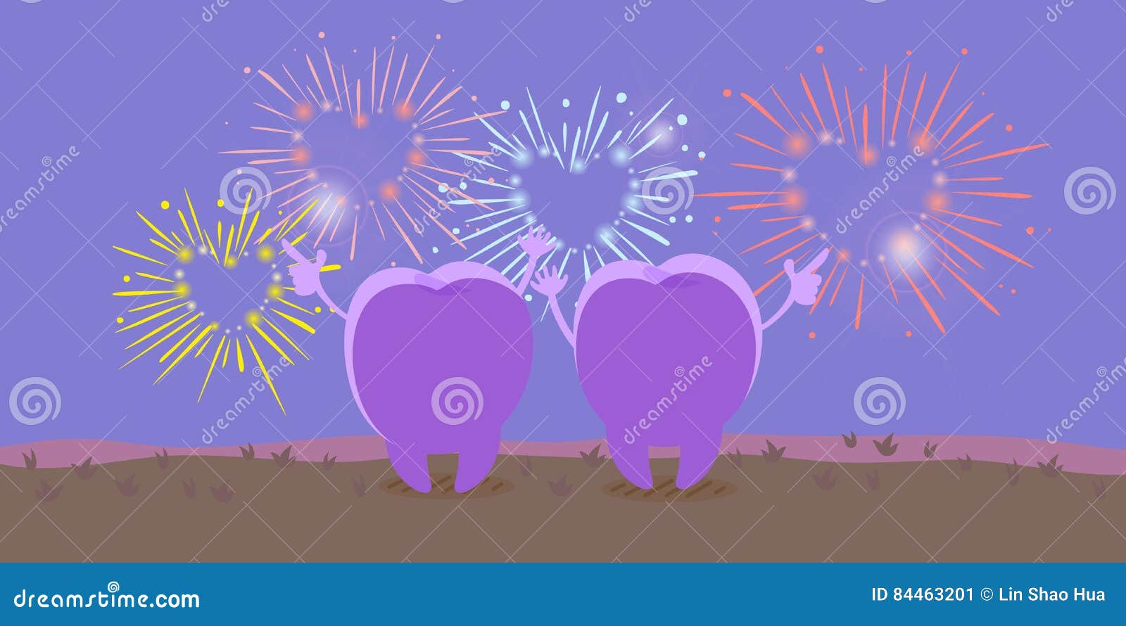 Cute Cartoon Tooth Looking Firework Stock Vector - Illustration of ...
