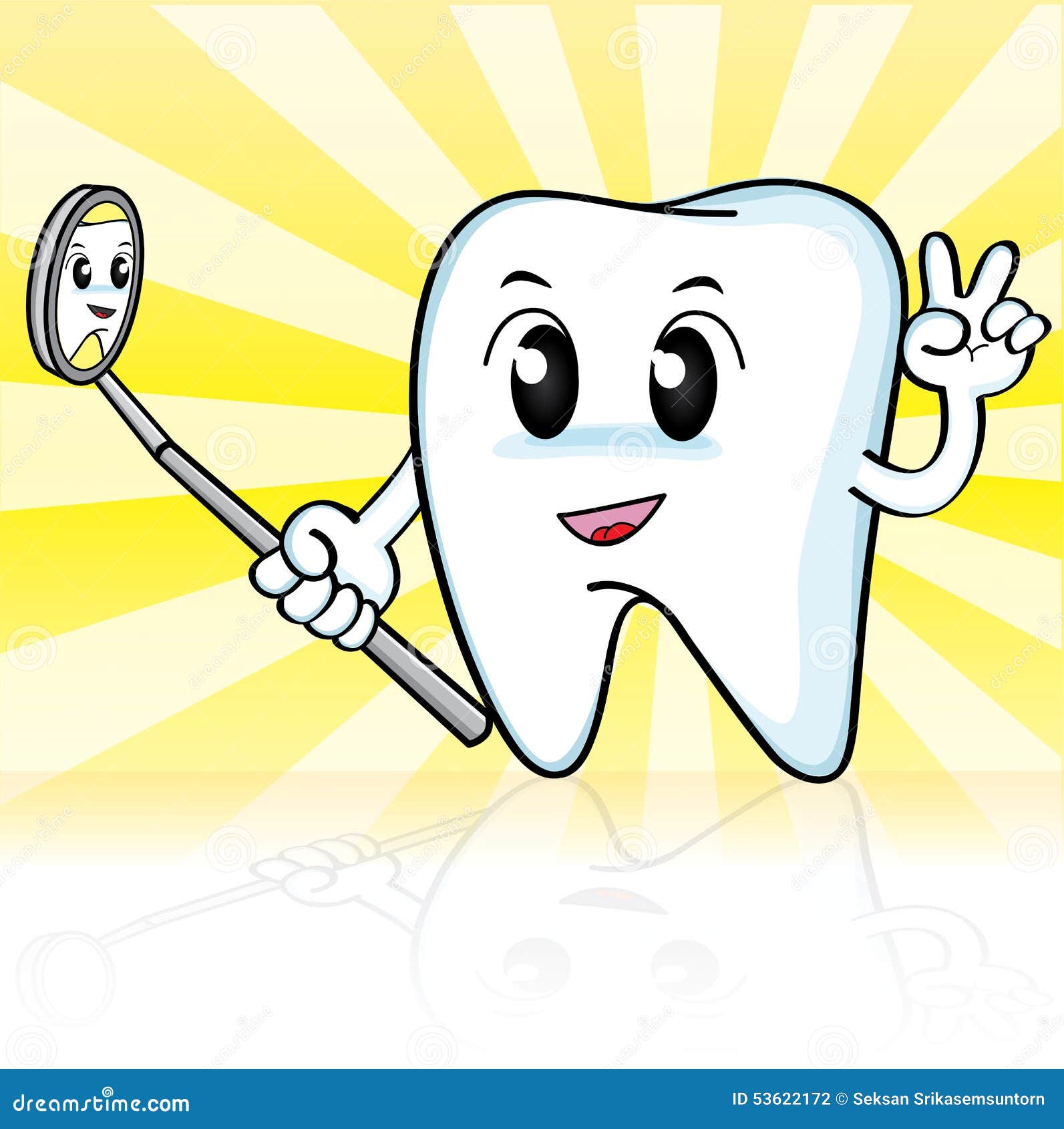 Yellow Cartoon Tooth