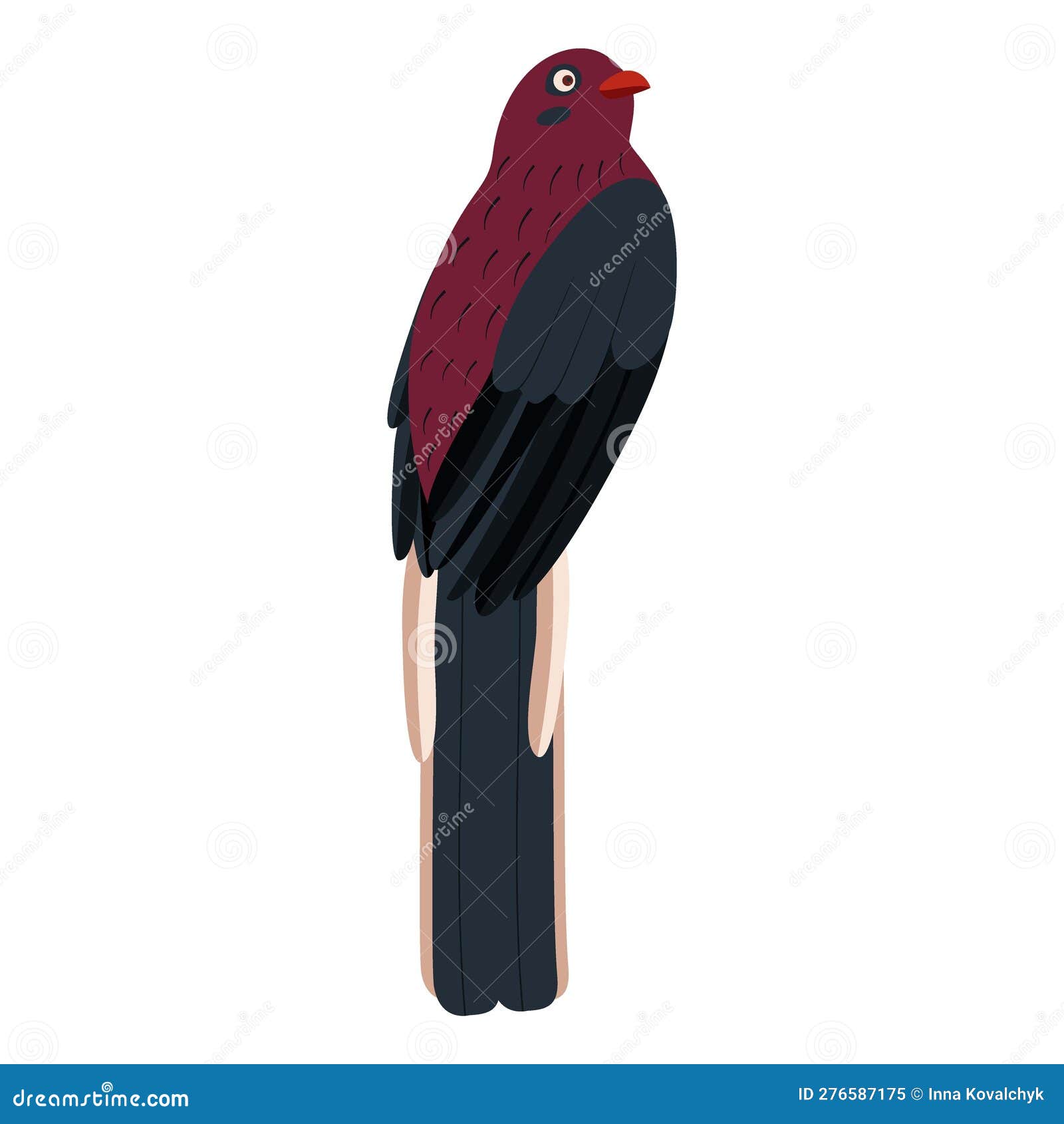 Cute, Cartoon Trogon Bird. Flat Vector Illustration Stock Vector ...