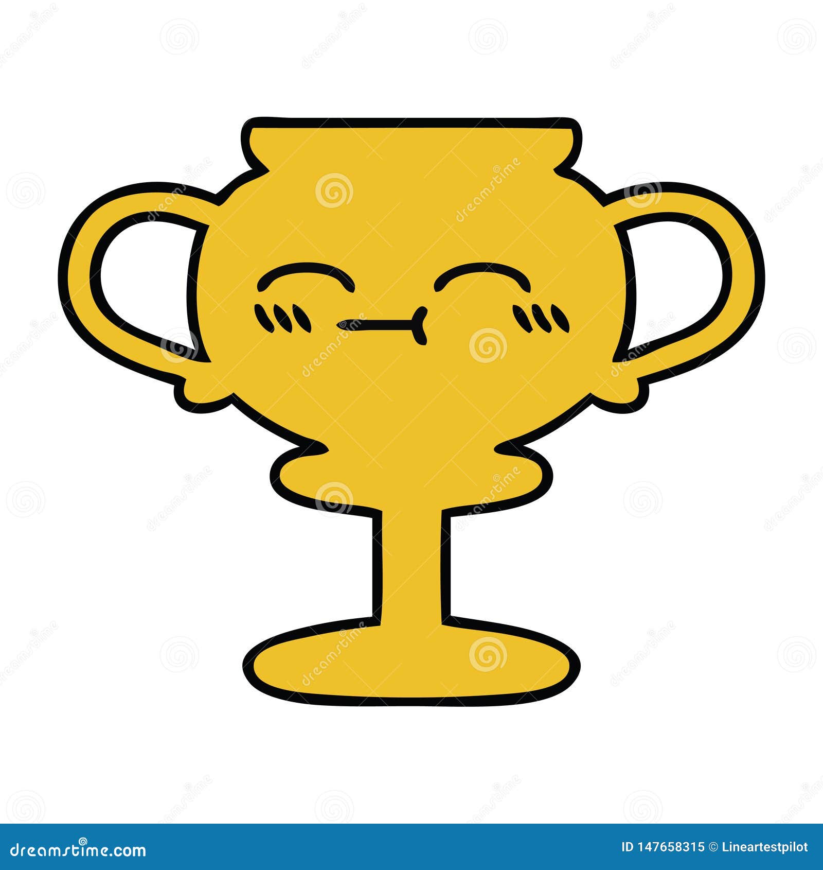 Cute cartoon trophy stock vector. Illustration of artwork - 147658315