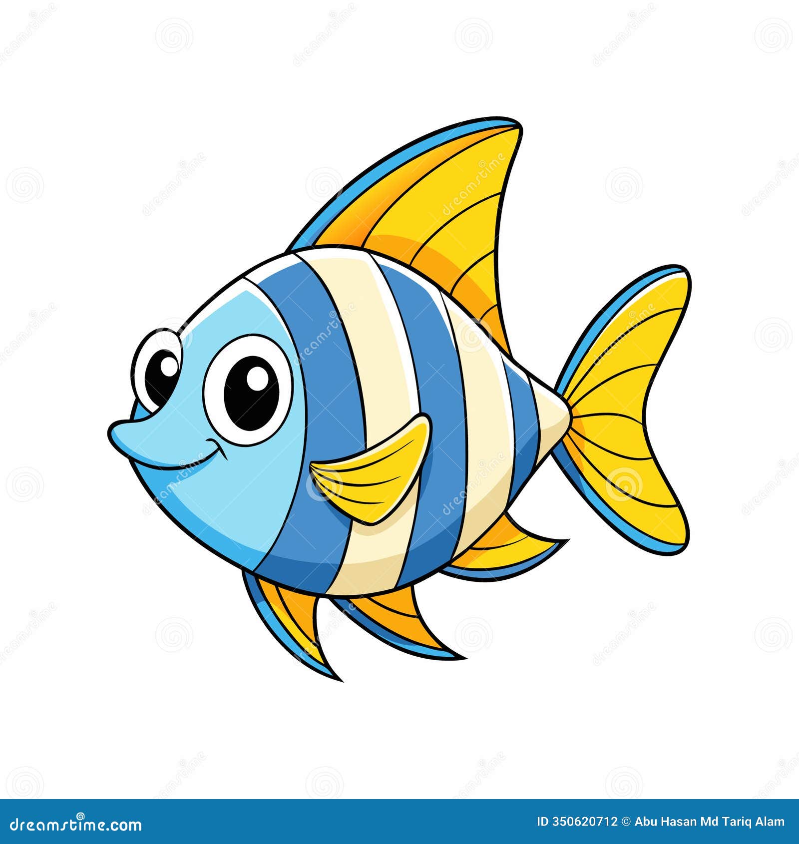 Tropical Angelfish. Cartoon Exotic Aquarium Fish Character Vector ...