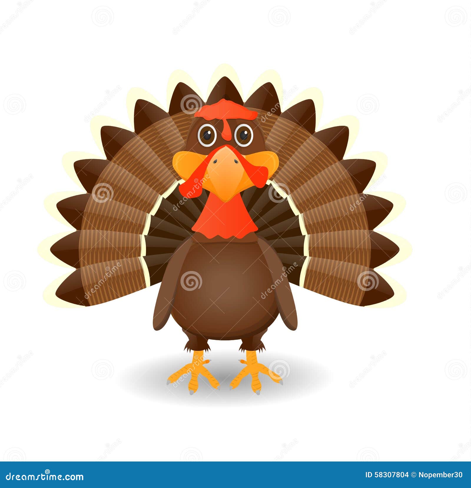Cute cartoon turkey stock vector. Illustration of wings - 58307804