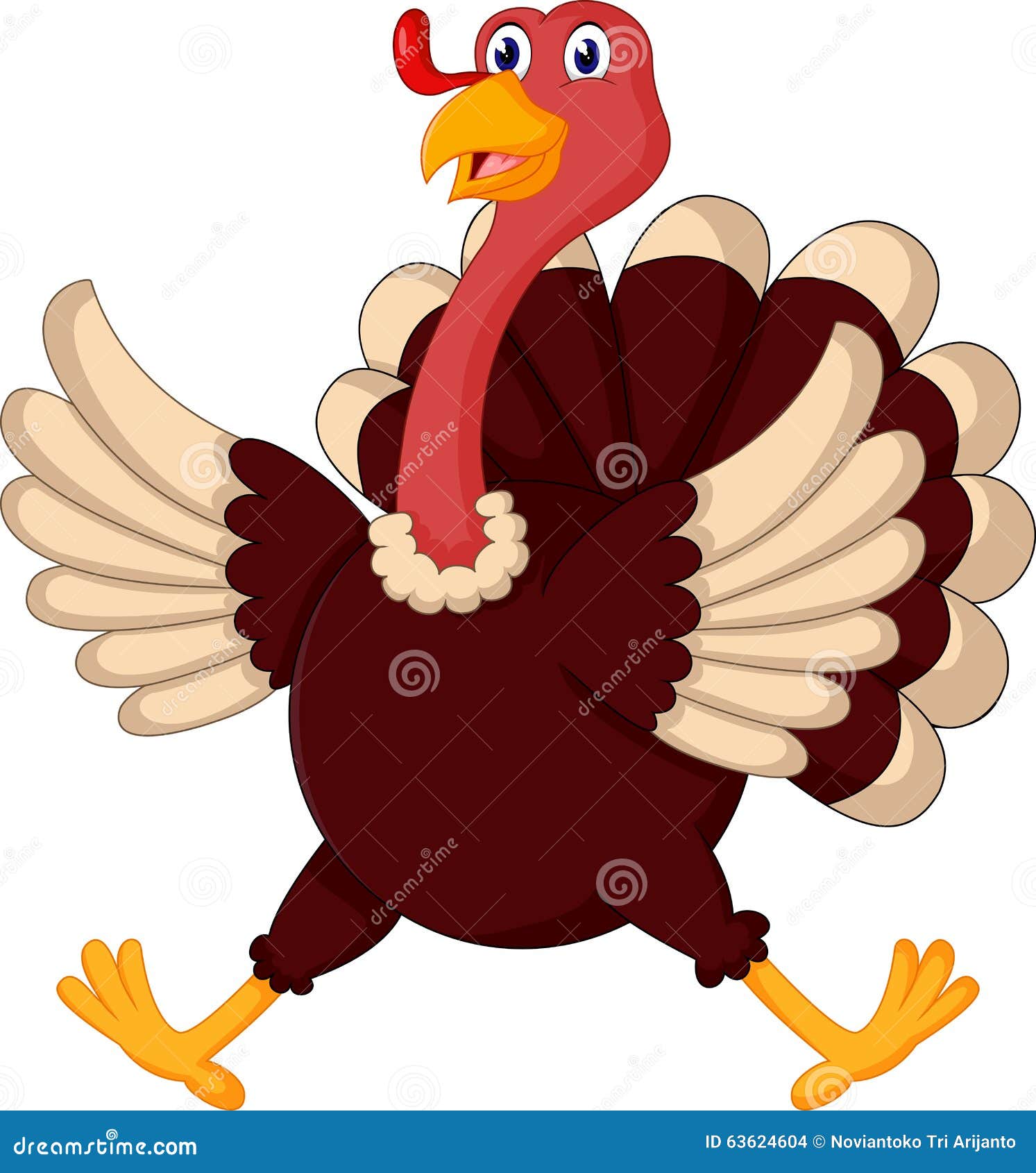 Cute Cartoon turkey stock vector. Illustration of nature - 63624604