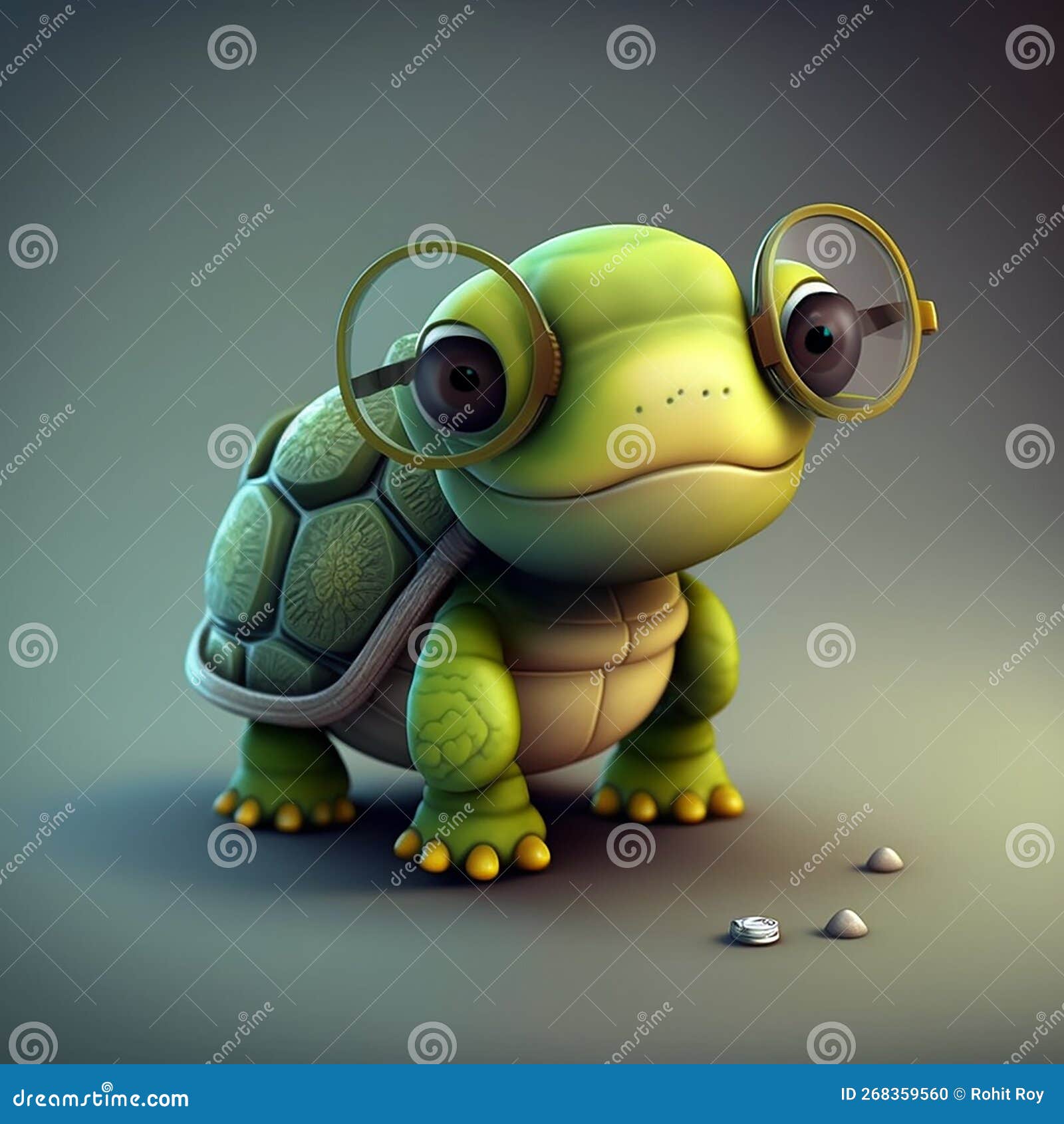 Cute Cartoon Turtle Character Stock Illustration - Illustration of ...