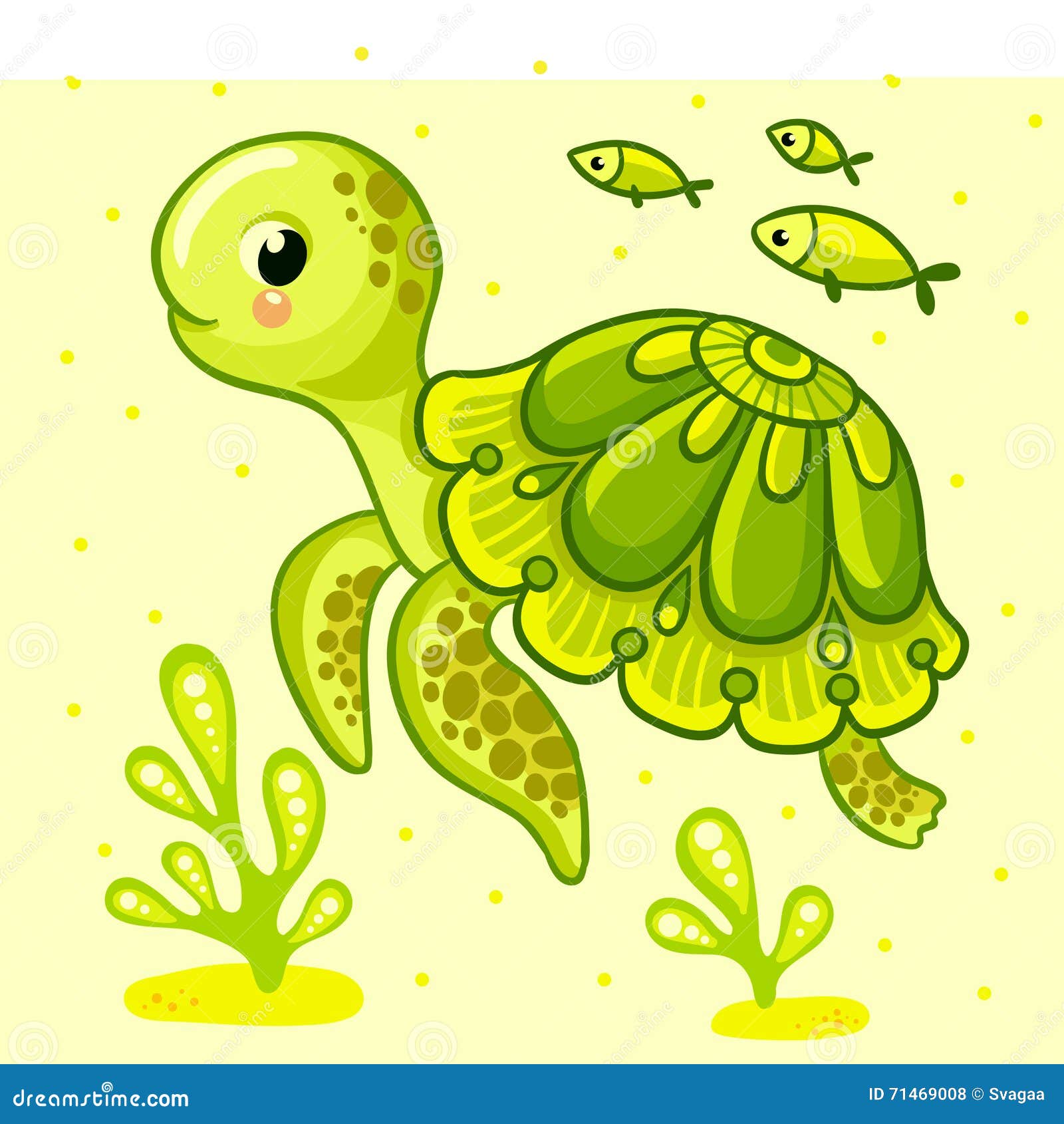 Turtle.Sea Turtle Isolated On White Background. Illustration ...