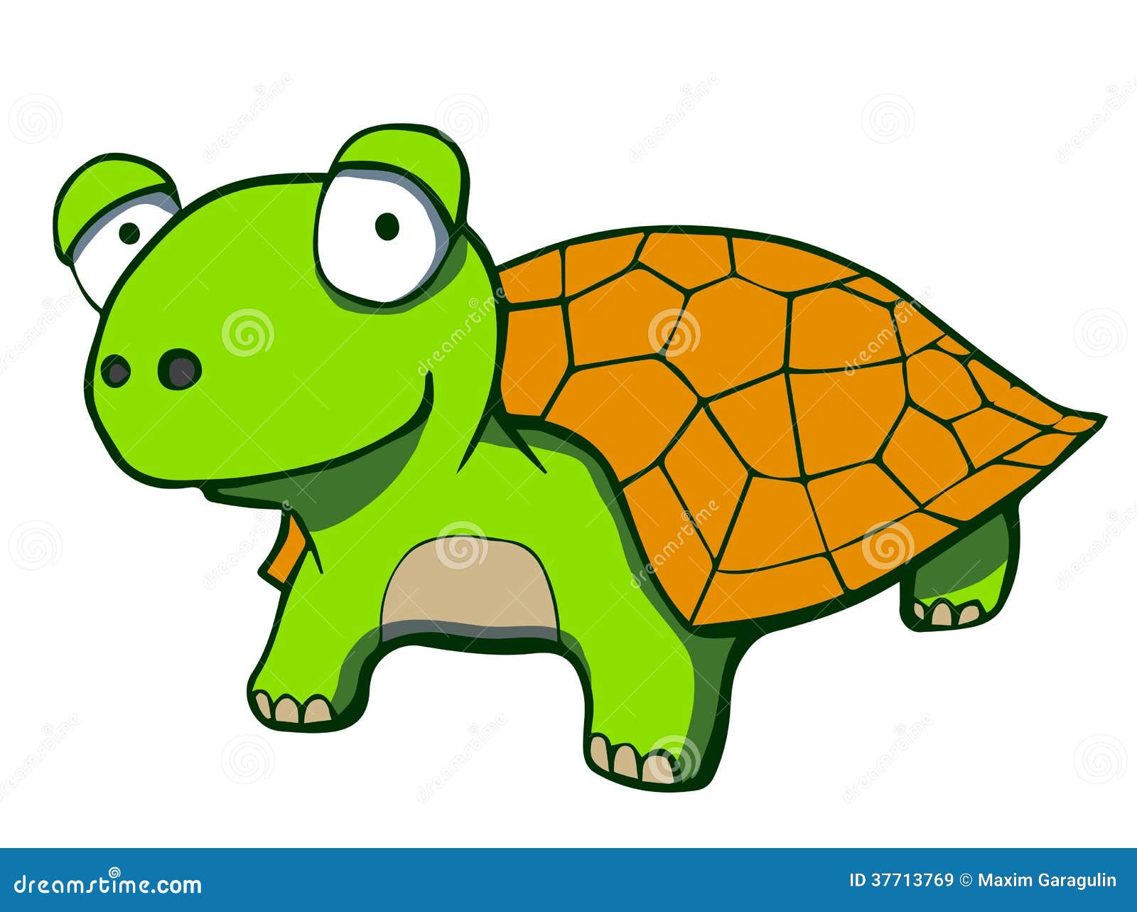 Cute Cartoon Turtle. Vector Illustration Stock Vector - Illustration of ...