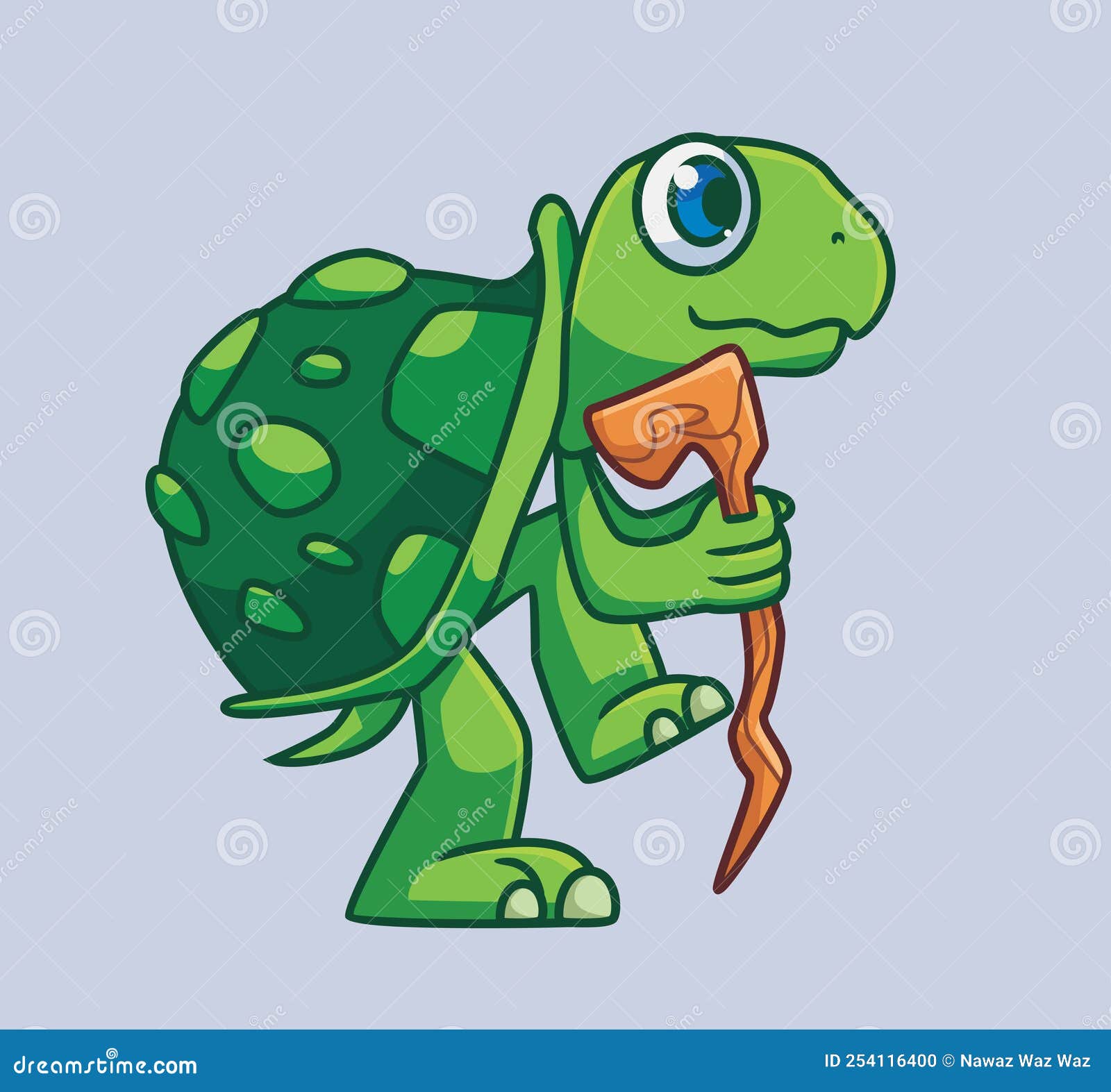 Cute Cartoon Turtle Walking. Isolated Cartoon Animal Illustration ...