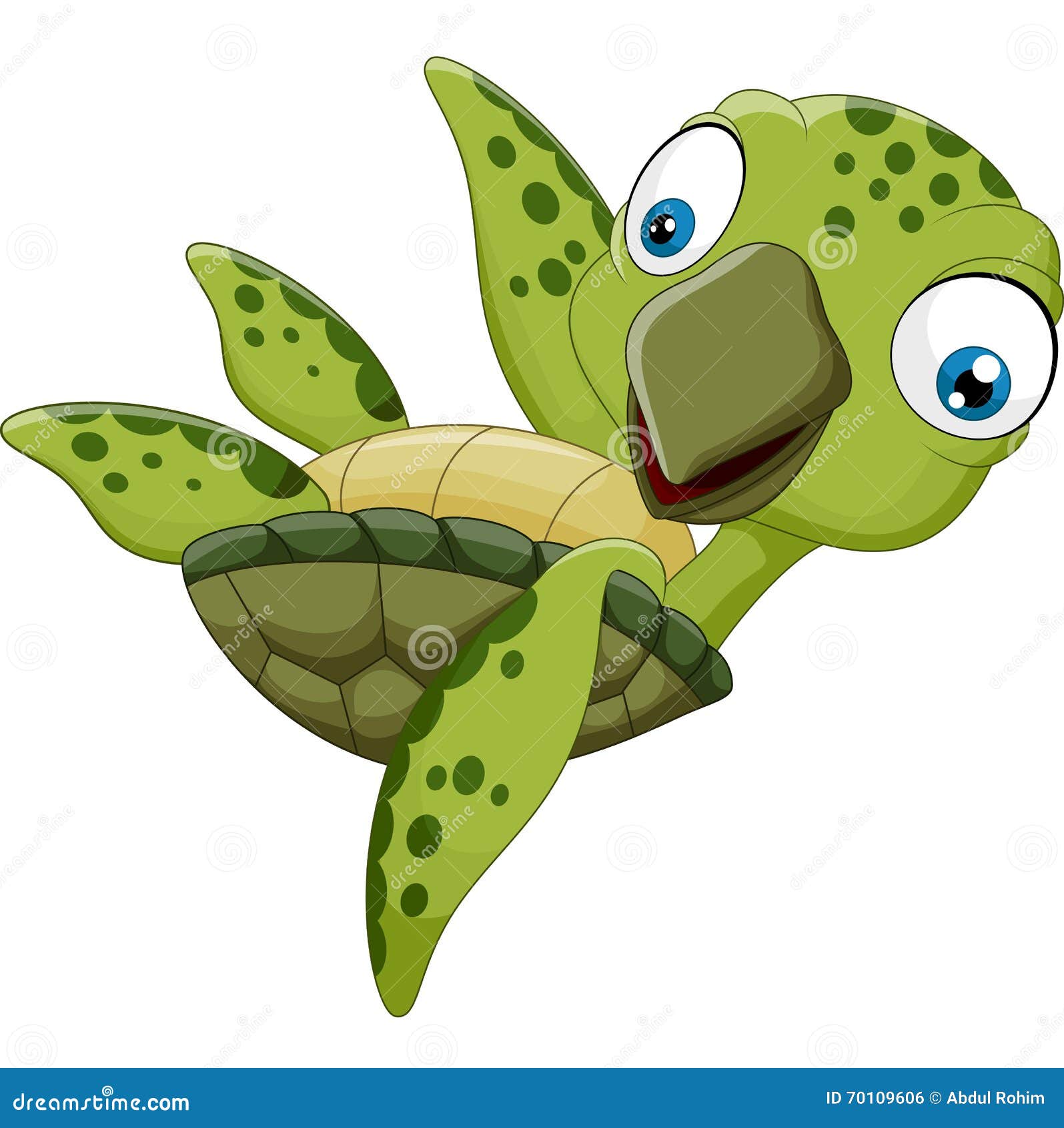 Cute cartoon turtle waving stock vector. Illustration of environment ...