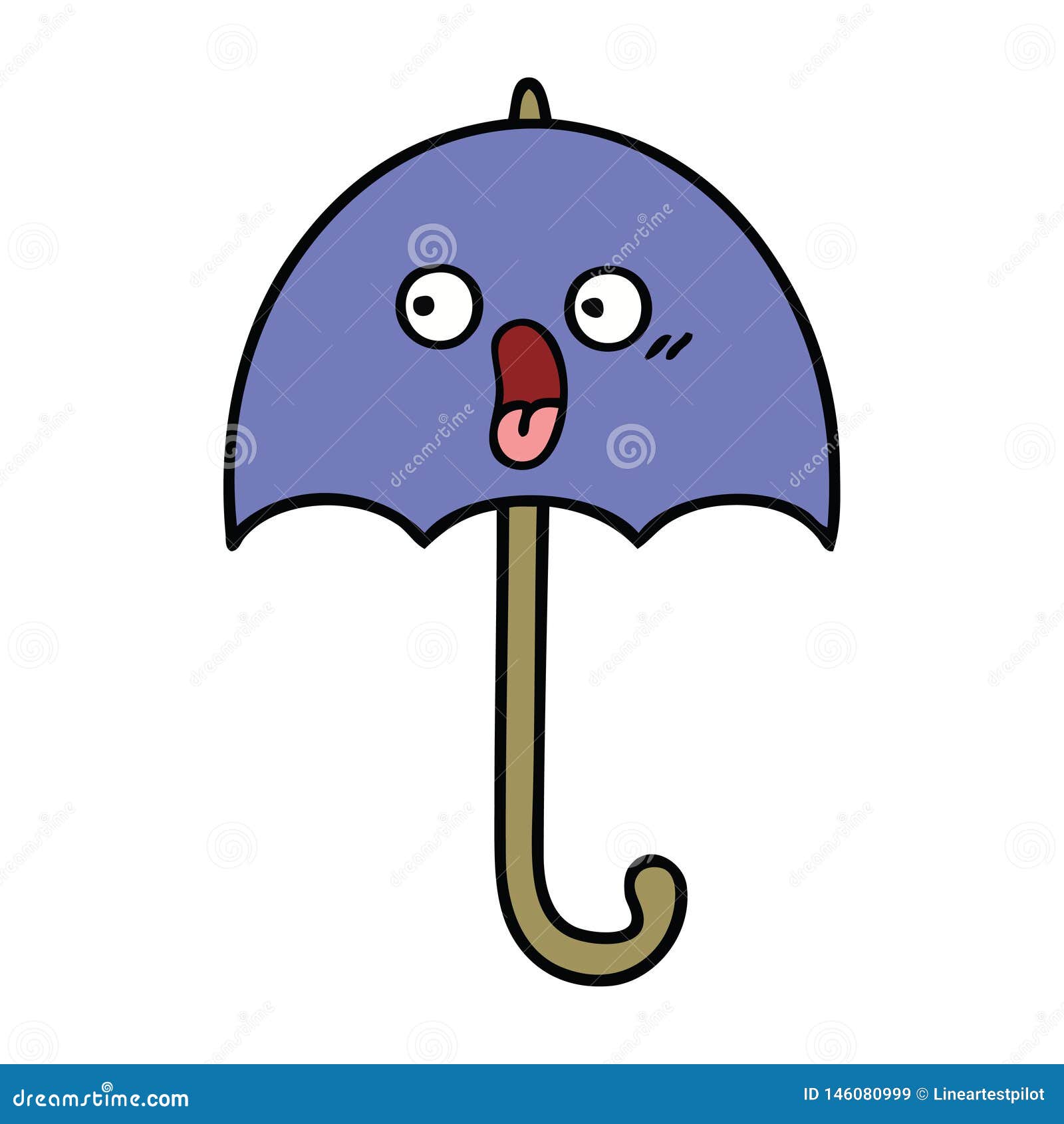 Cute cartoon of a umbrella stock vector. Illustration of cartoon ...