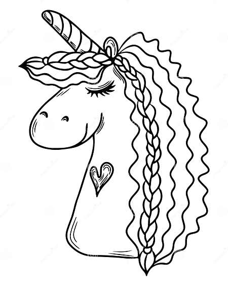 Cute Cartoon Unicorn Outlined for Coloring Book and Page Isolated Stock ... Cute Cartoon Unicorn Outlined for Coloring Book and Page Isolated Stock ...