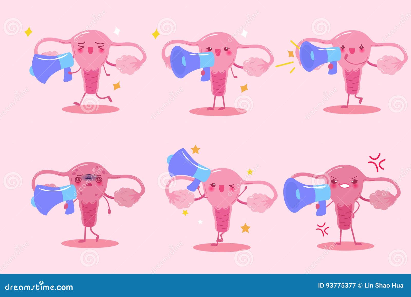 Cute cartoon uterus stock illustration. Illustration of cute - 93775377