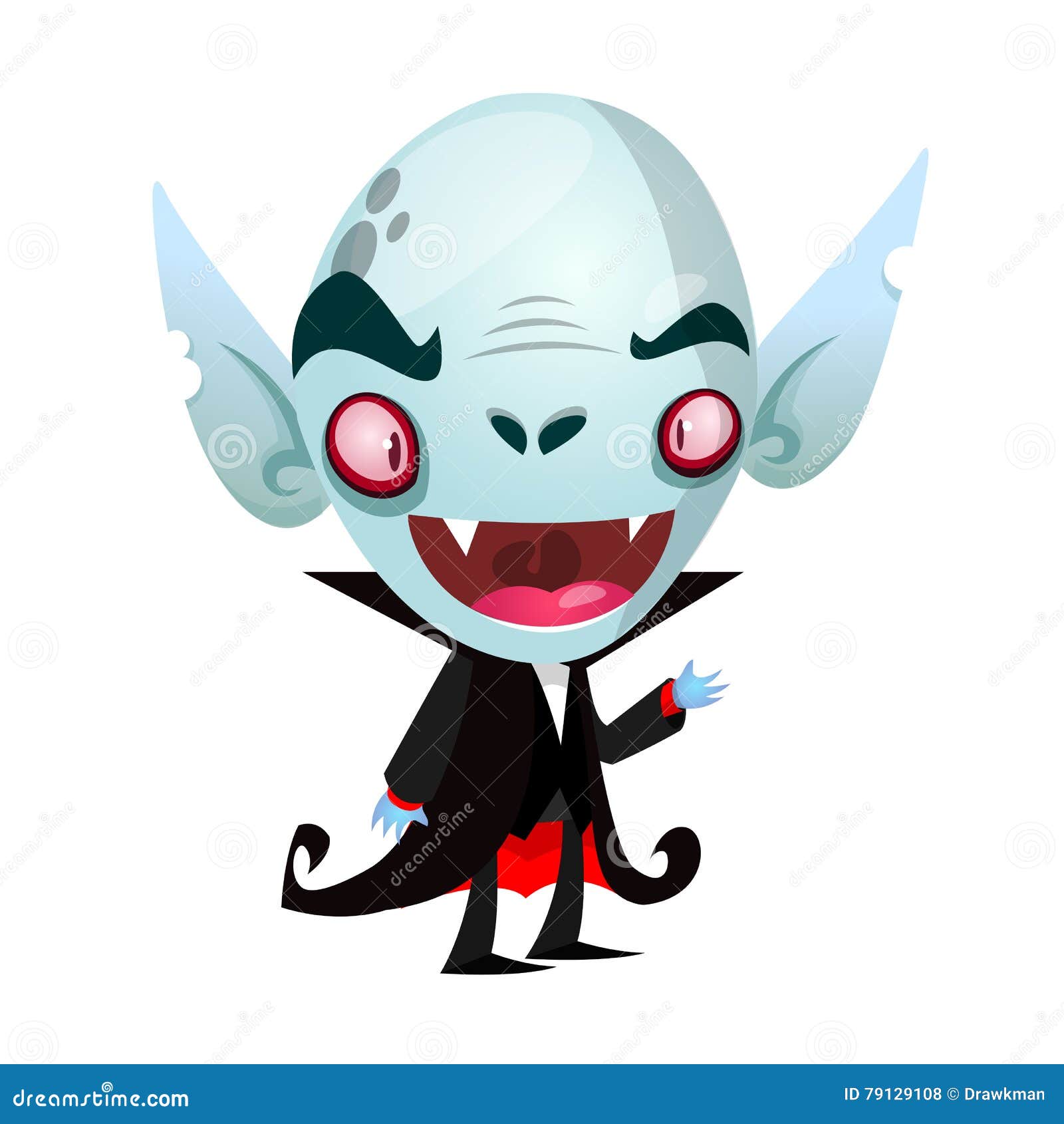 Cute Cartoon Vampire Smiling. Vector Illustration. Stock Vector ...