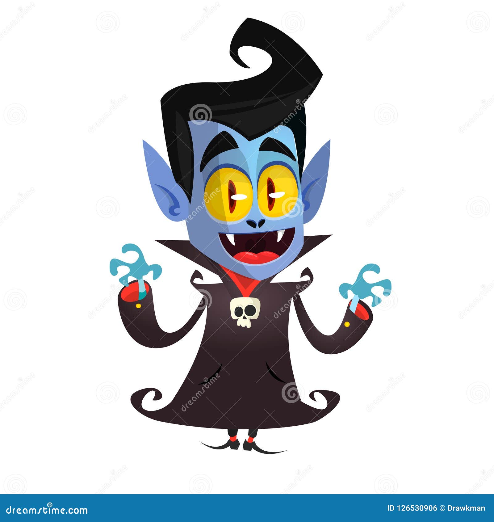 Cute Cartoon Vampire Smiling. Vector Illustration Clipart ...