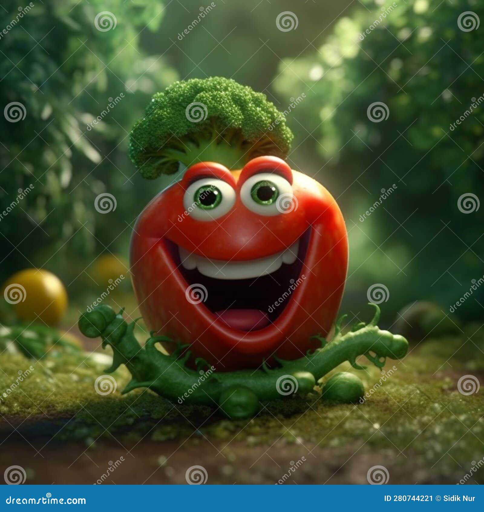 Cute Cartoon Various Vegetables Stock Illustration - Illustration of ...