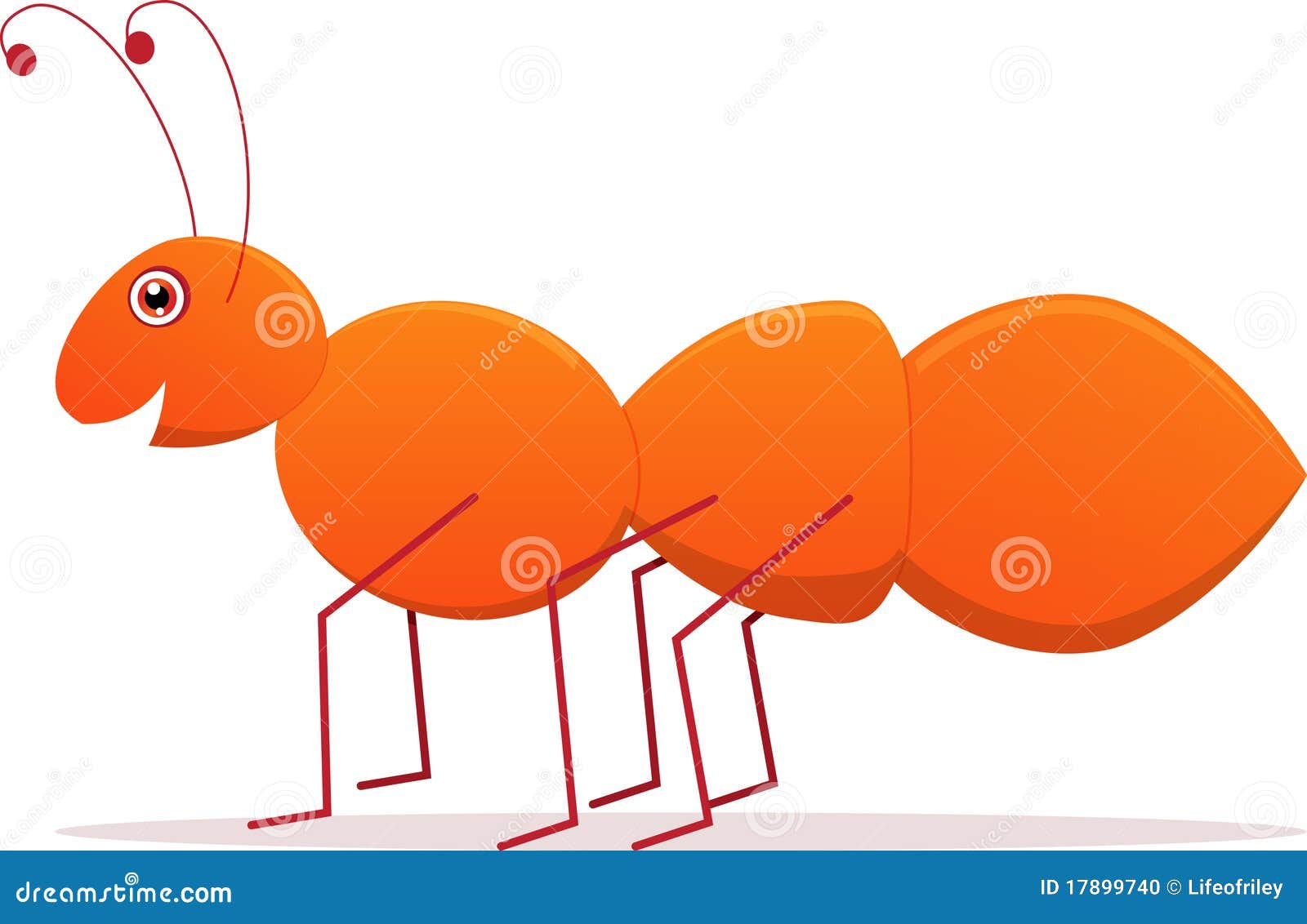Cute Cartoon Vector Ant stock vector. Illustration of burgundy - 17899740
