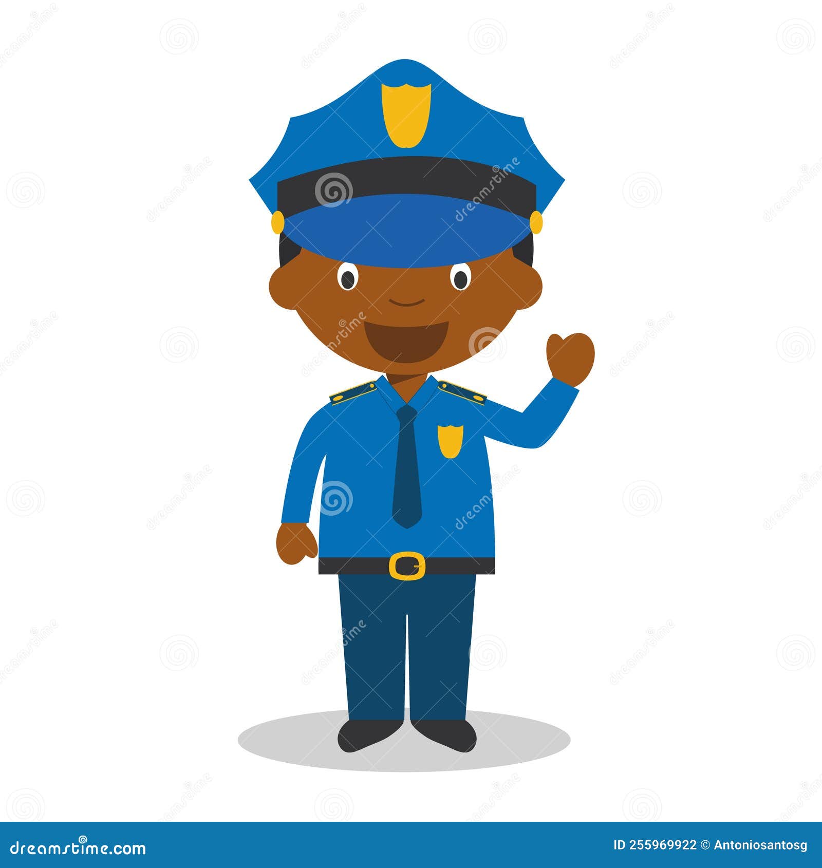 Cute Cartoon Vector Illustration Of A Black Or African American Male