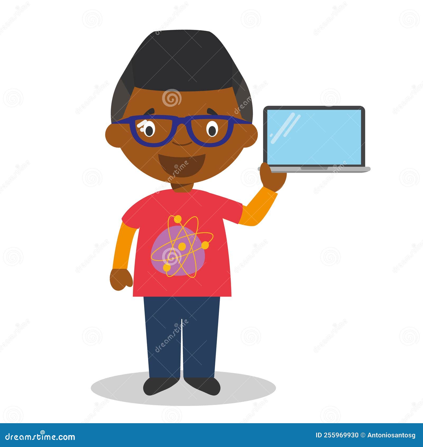 Cute Cartoon Vector Illustration Of A Black Or African American Male