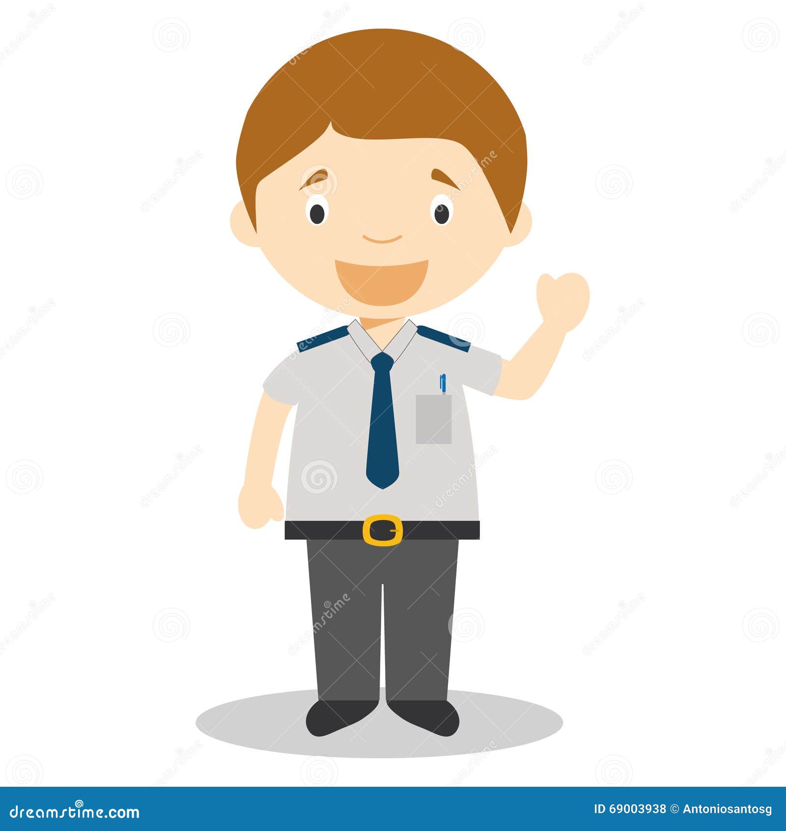 Cute Cartoon Vector Illustration of a Bus Driver Stock Vector ...