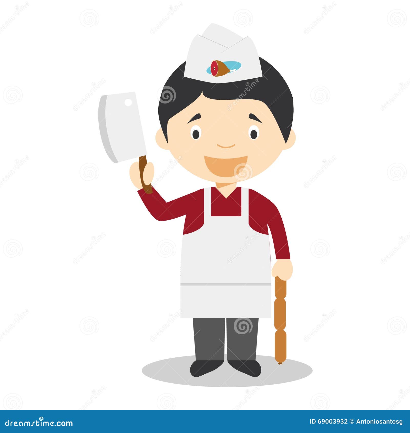 Cute Cartoon Vector Illustration Of A Butcher | CartoonDealer.com #69003932