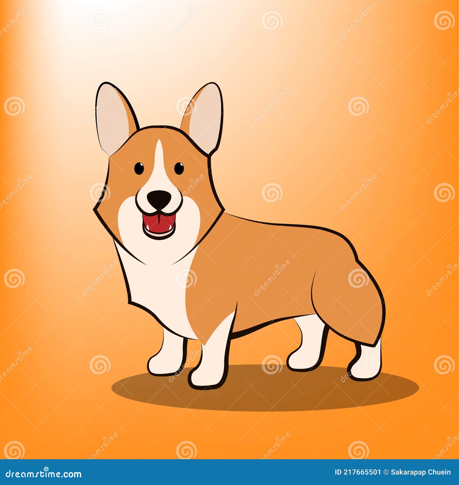 A corgi dog it is standing stock vector. Illustration of flirt - 217665501