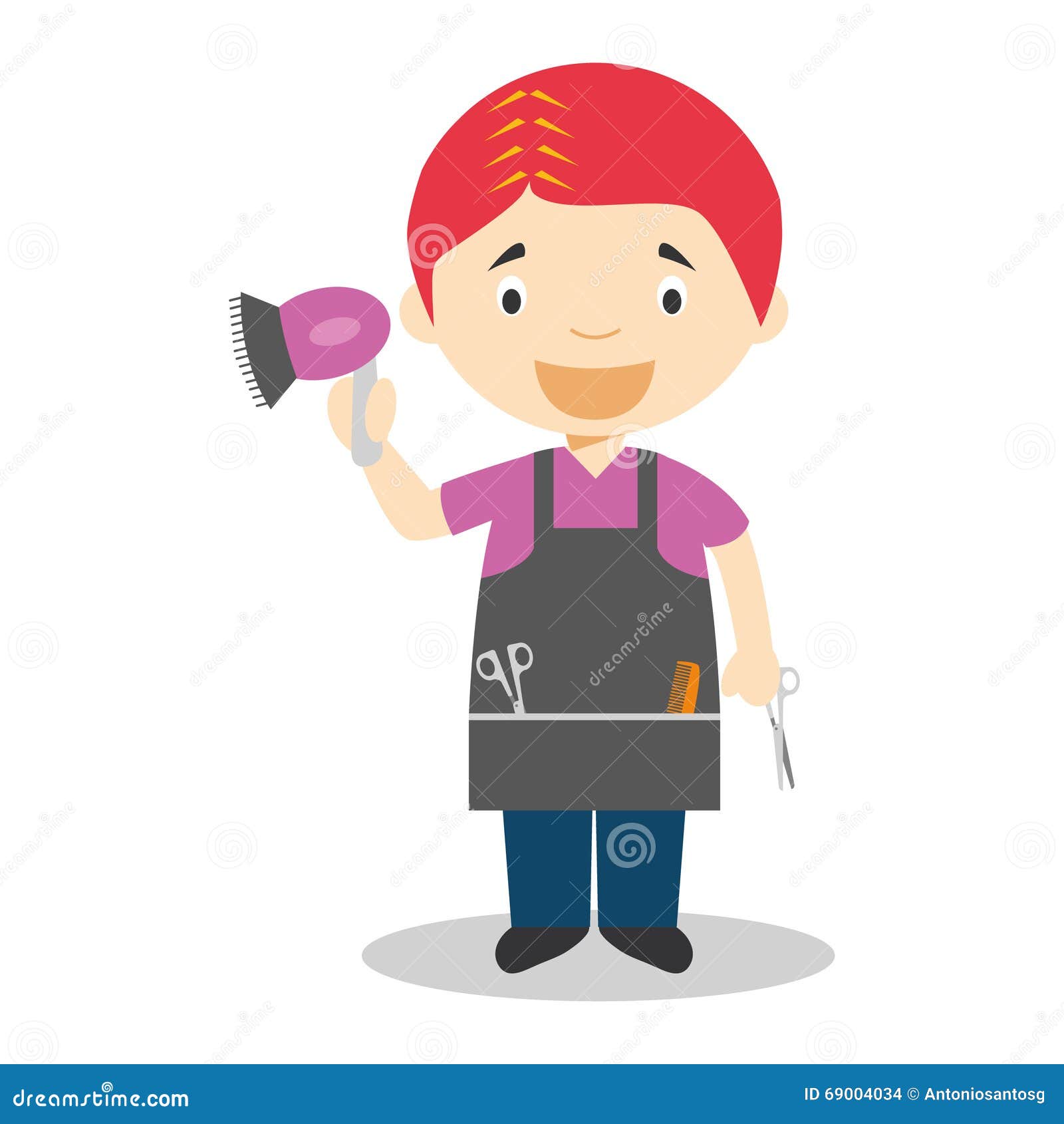 Cute Cartoon Vector Illustration of a Hairdresser Stock Vector ... Cute Cartoon Vector Illustration of a Hairdresser Stock Vector ...