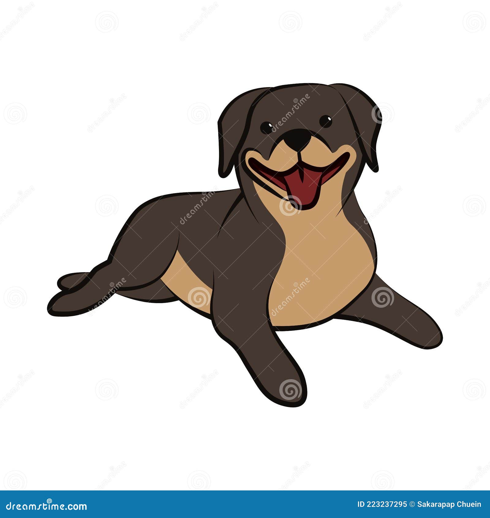 Cute Cartoon Vector Illustration Icon of a Big Dog. Stock Vector ...