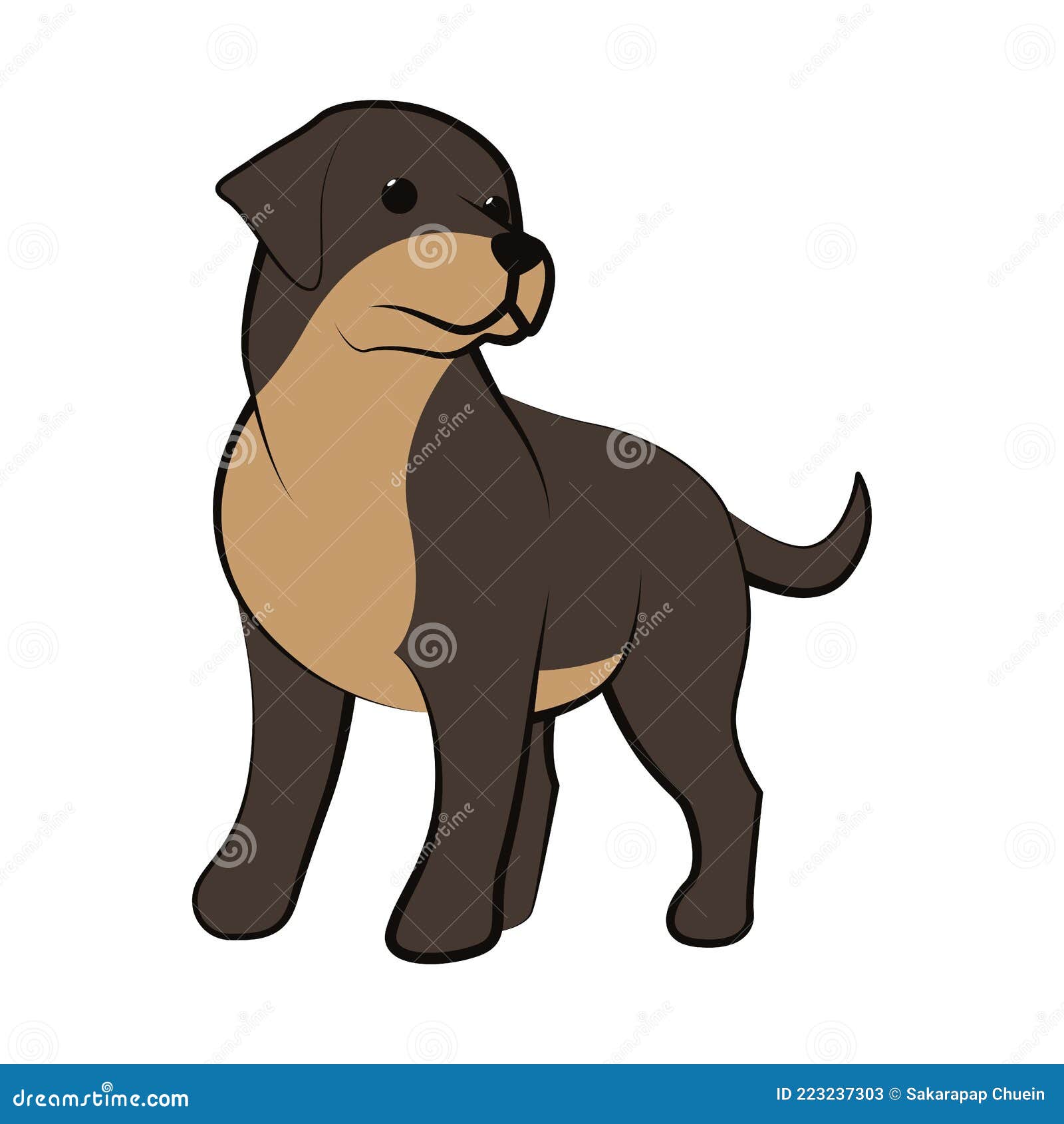 Cute Cartoon Vector Illustration Icon of a Big Dog. Stock Vector ...