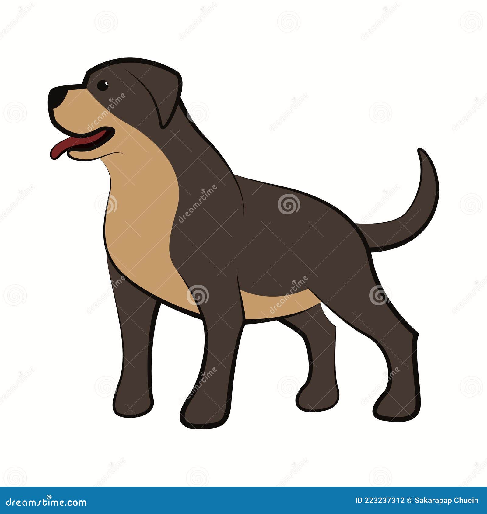 Cute Cartoon Vector Illustration Icon of a Big Dog. Stock Vector ...
