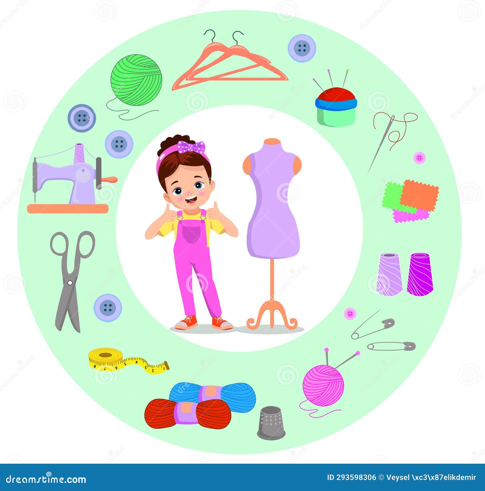 Cute Cartoon Illustration of a Tailor Stock Illustration - Illustration ...