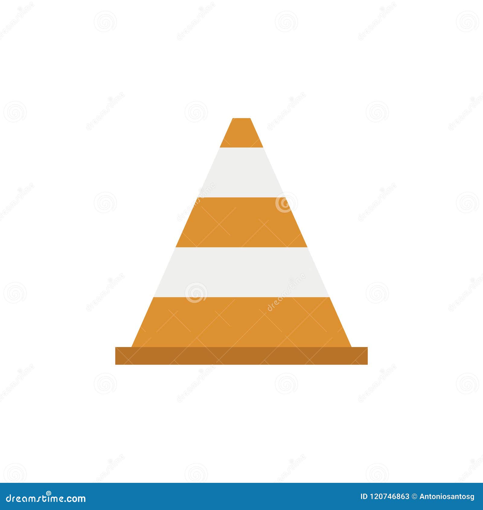 Cute Cartoon Vector Illustration of a Work Cone Stock Vector ...