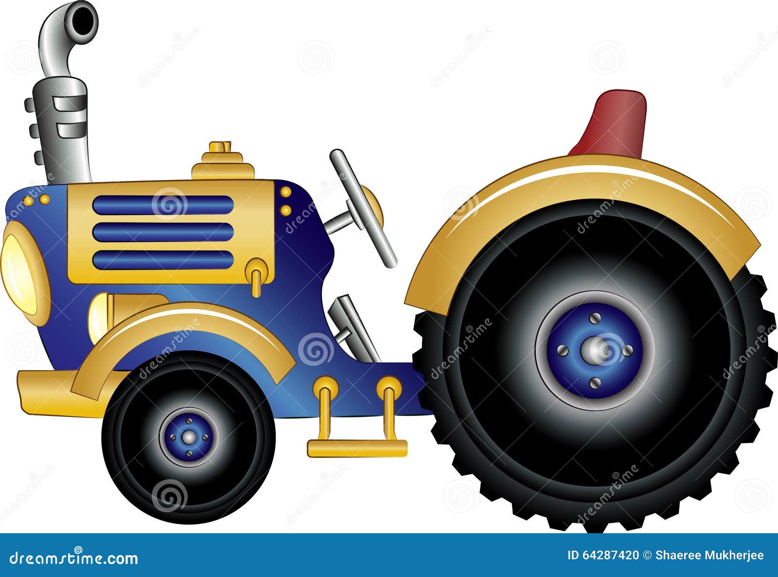 Cute Cartoon Vector Tractor Stock Vector - Illustration of bright ...