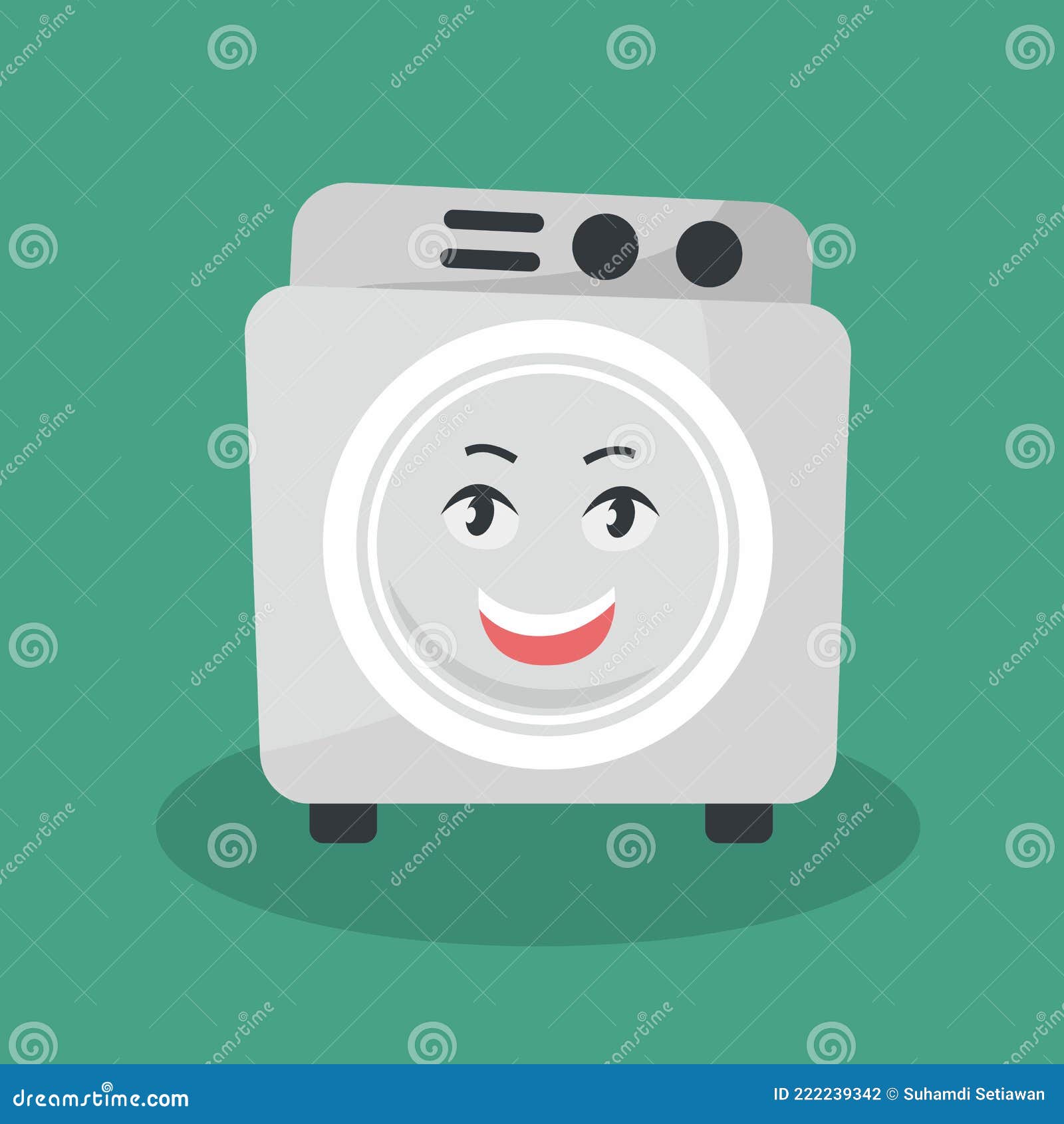 Cute Cartoon Washing Machine Vector Illustration Stock Vector ...