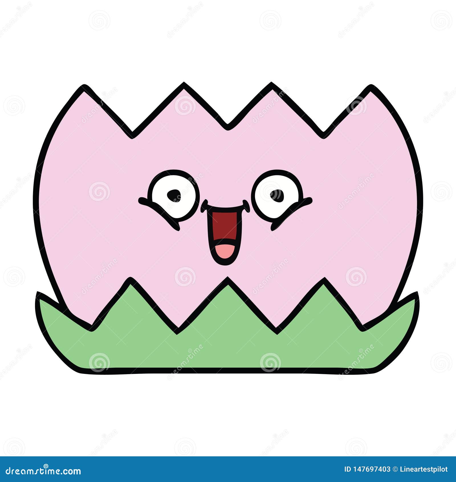 Cute cartoon water lilly stock vector. Illustration of hand - 147697403