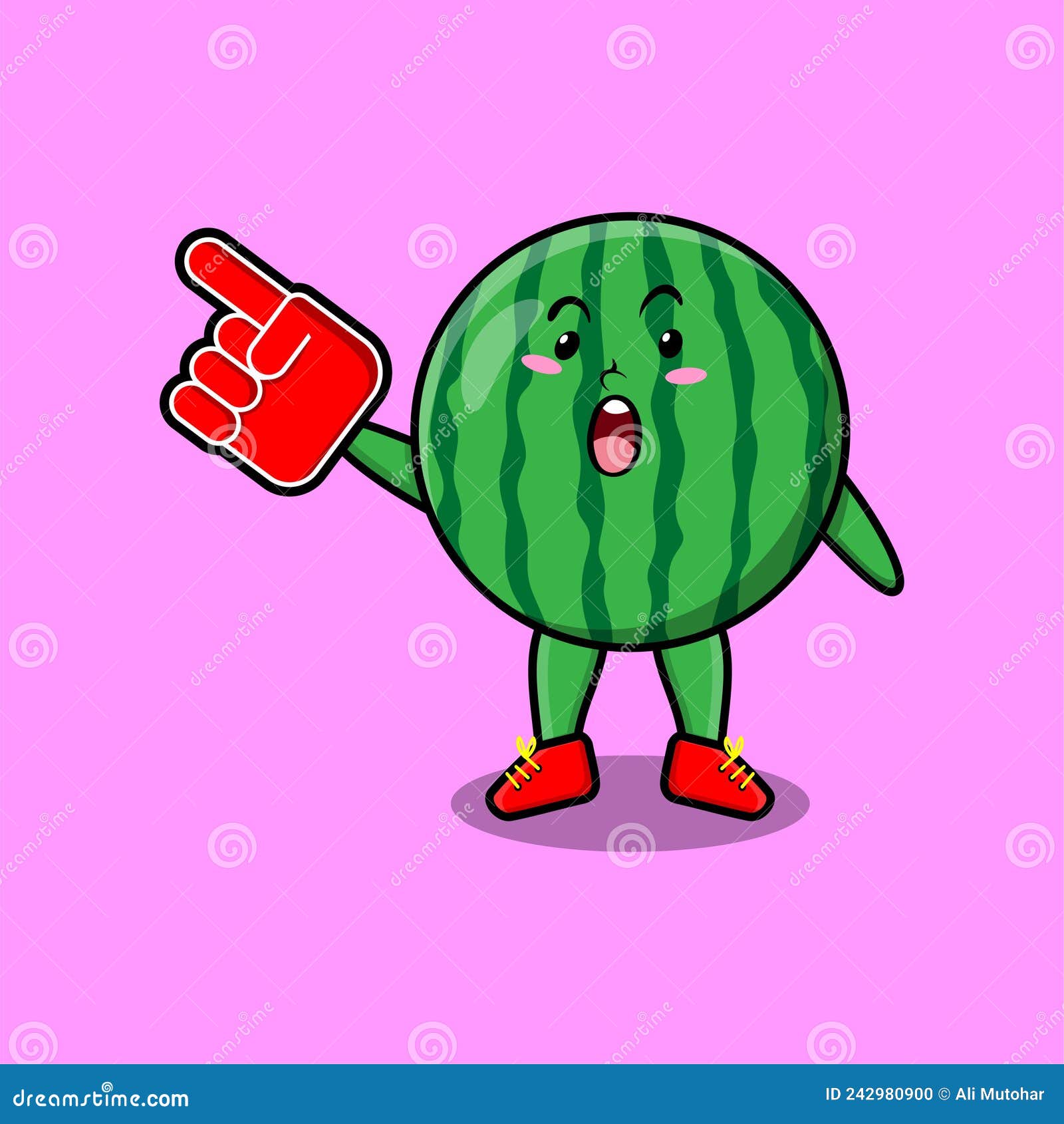 Cute Cartoon Watermelon Character in Flat Design Stock Vector ...