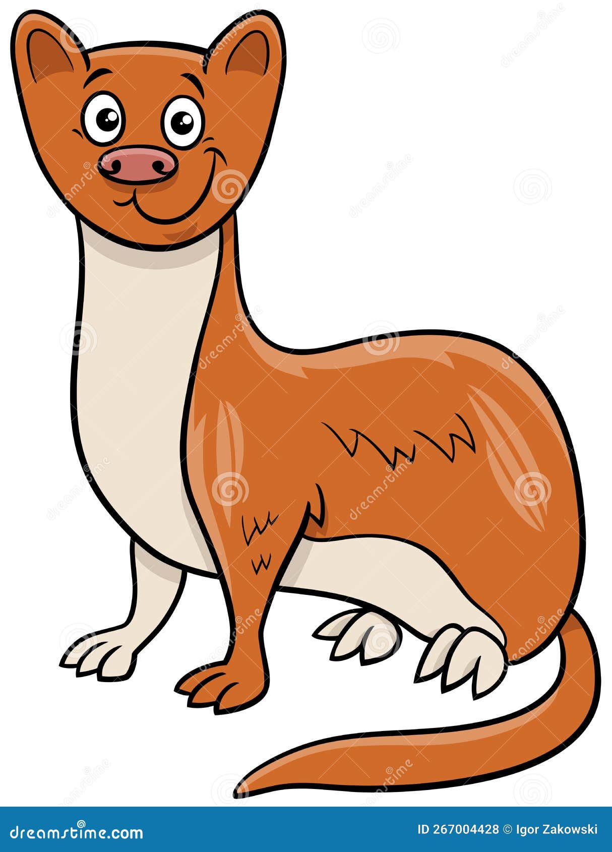 Cute Cartoon Weasel Comic Animal Character Stock Vector - Illustration ...