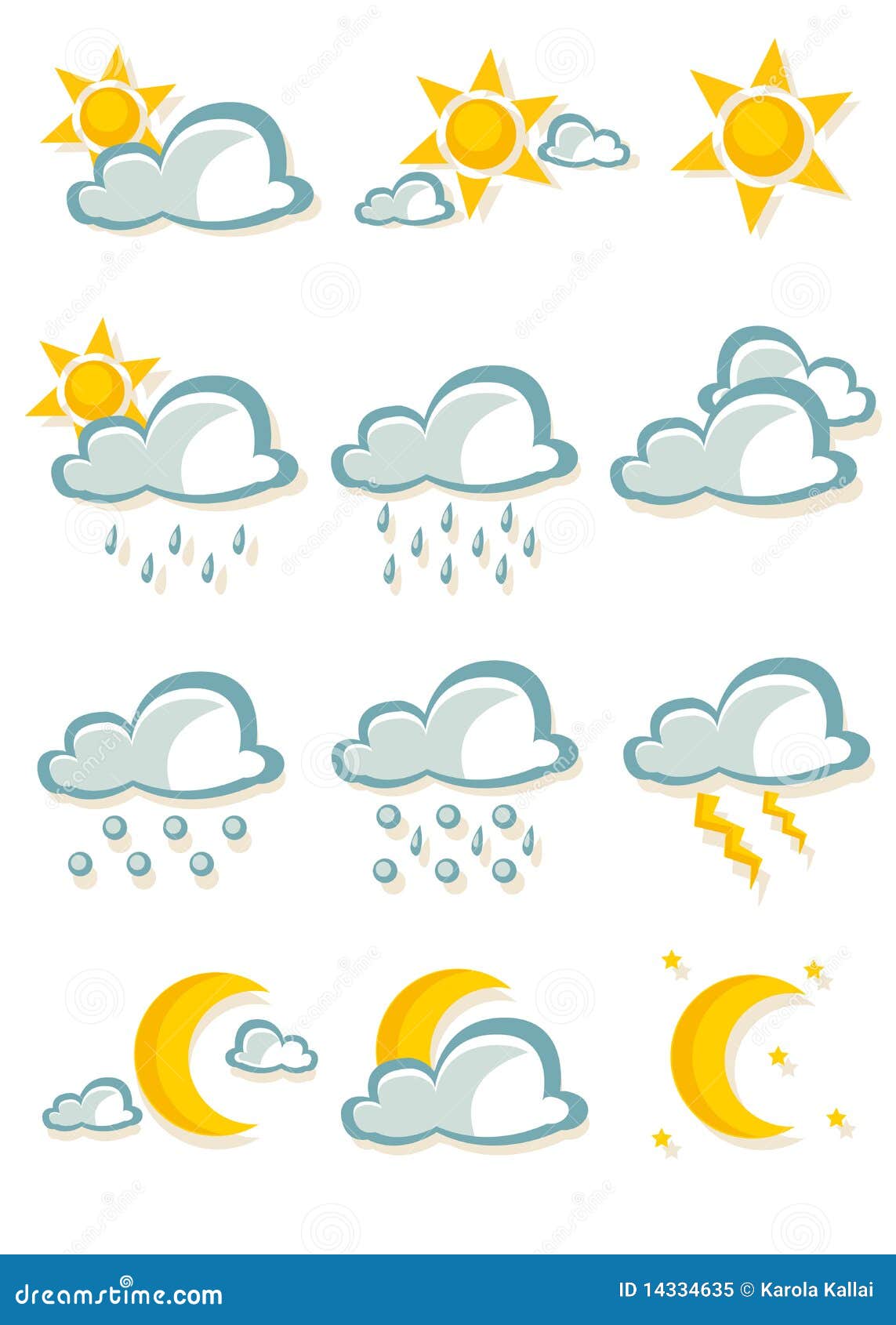 Cute cartoon weather icons stock vector. Illustration of snow - 14334635 Cute cartoon weather icons stock vector. Illustration of snow - 14334635